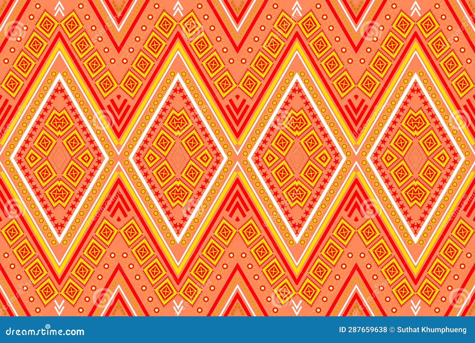 Seamless Design Pattern, Traditional Geometric Zigzag Pattern.yellow ...