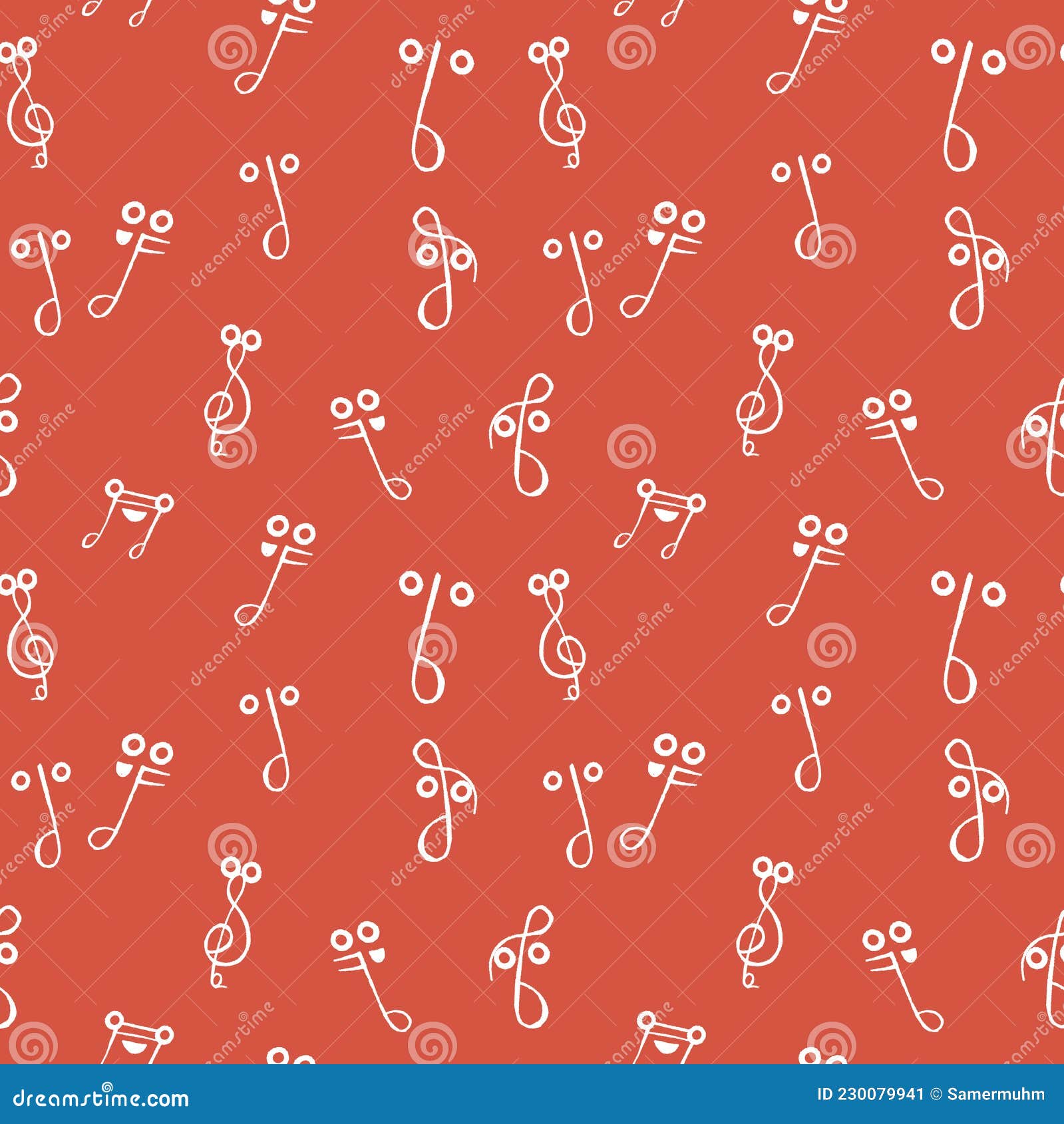 Seamless Design of Small Music Note, Repeated Pattern Ready for Textile ...