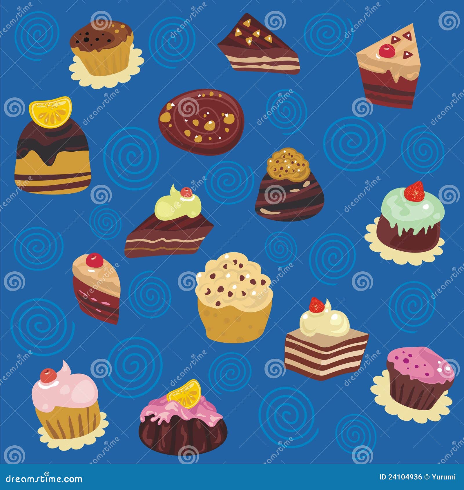 Seamless Desserts Pattern stock vector. Illustration of holiday - 24104936
