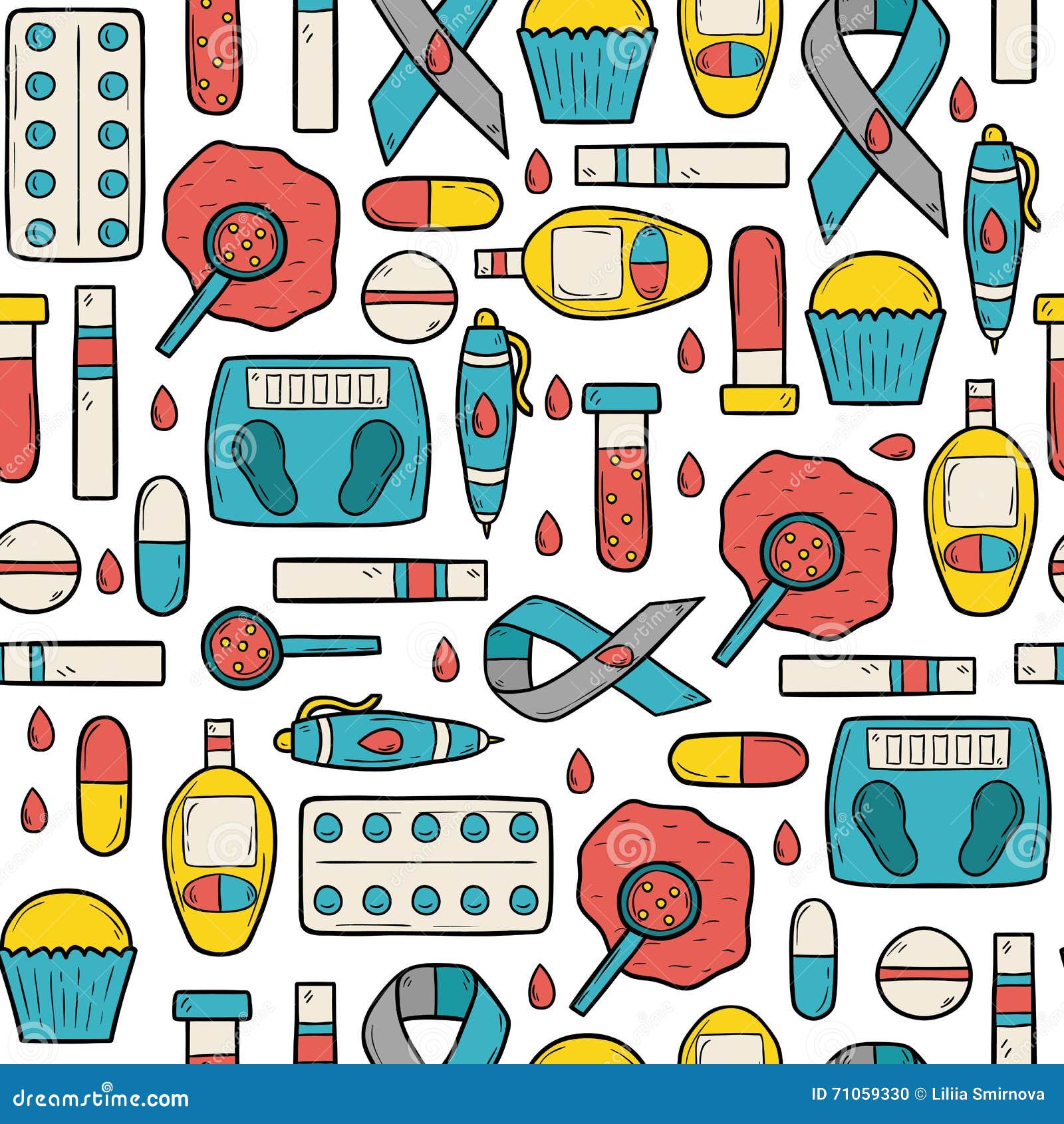 Seamless Diabetic Background Stock Illustration - Illustration of ...