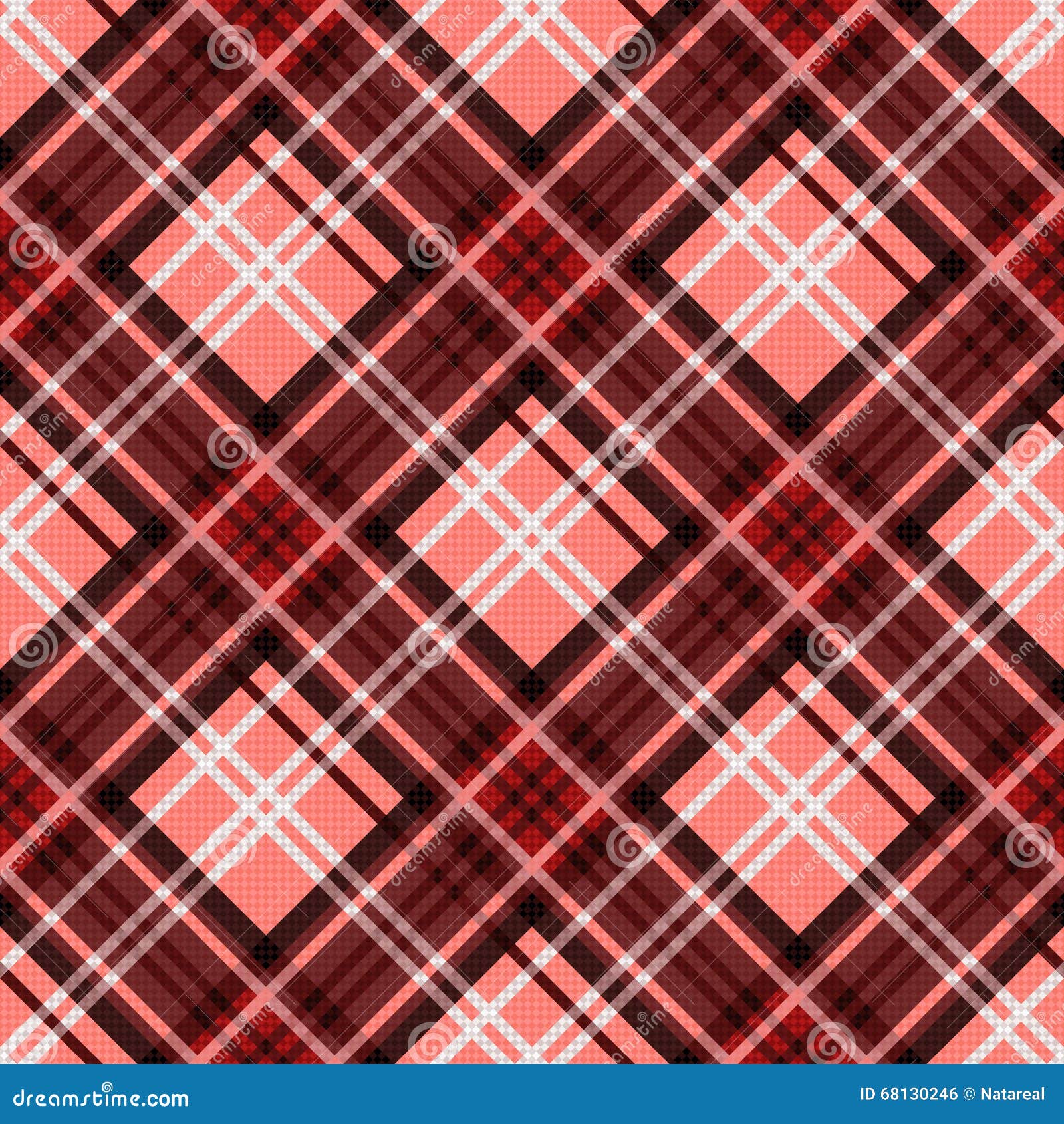 Seamless Diagonal Pattern in Red and White Stock Vector - Illustration ...