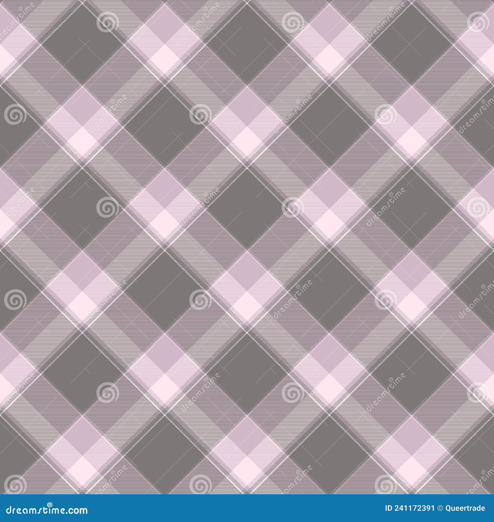 Seamless Diagonal Plaid Pattern in Pink and Gray Stock Vector ...