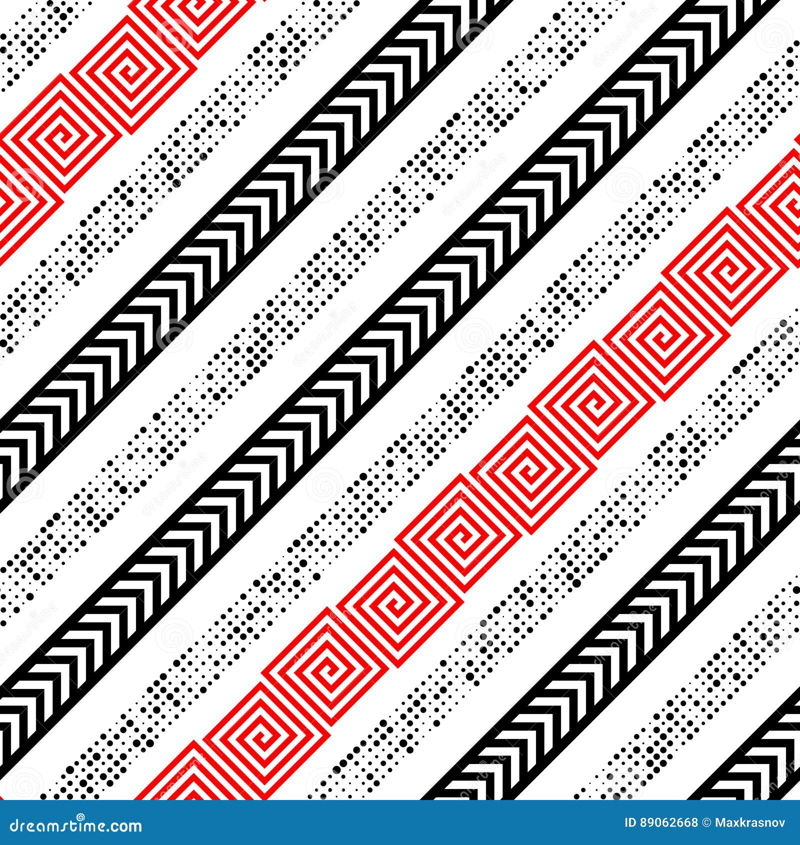 Seamless Diagonal Stripe, Arrow and Dots Pattern Stock Vector ...