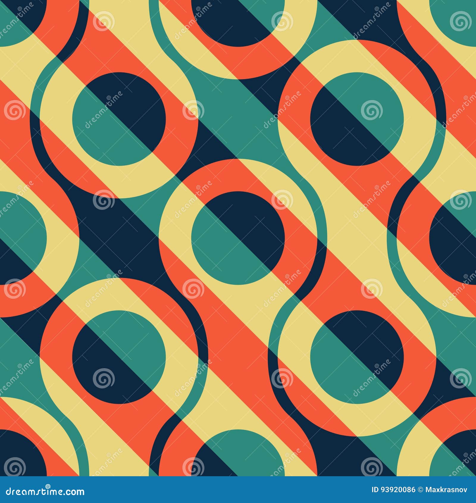 Seamless Diagonal Stripe and Circle Pattern Stock Vector - Illustration ...