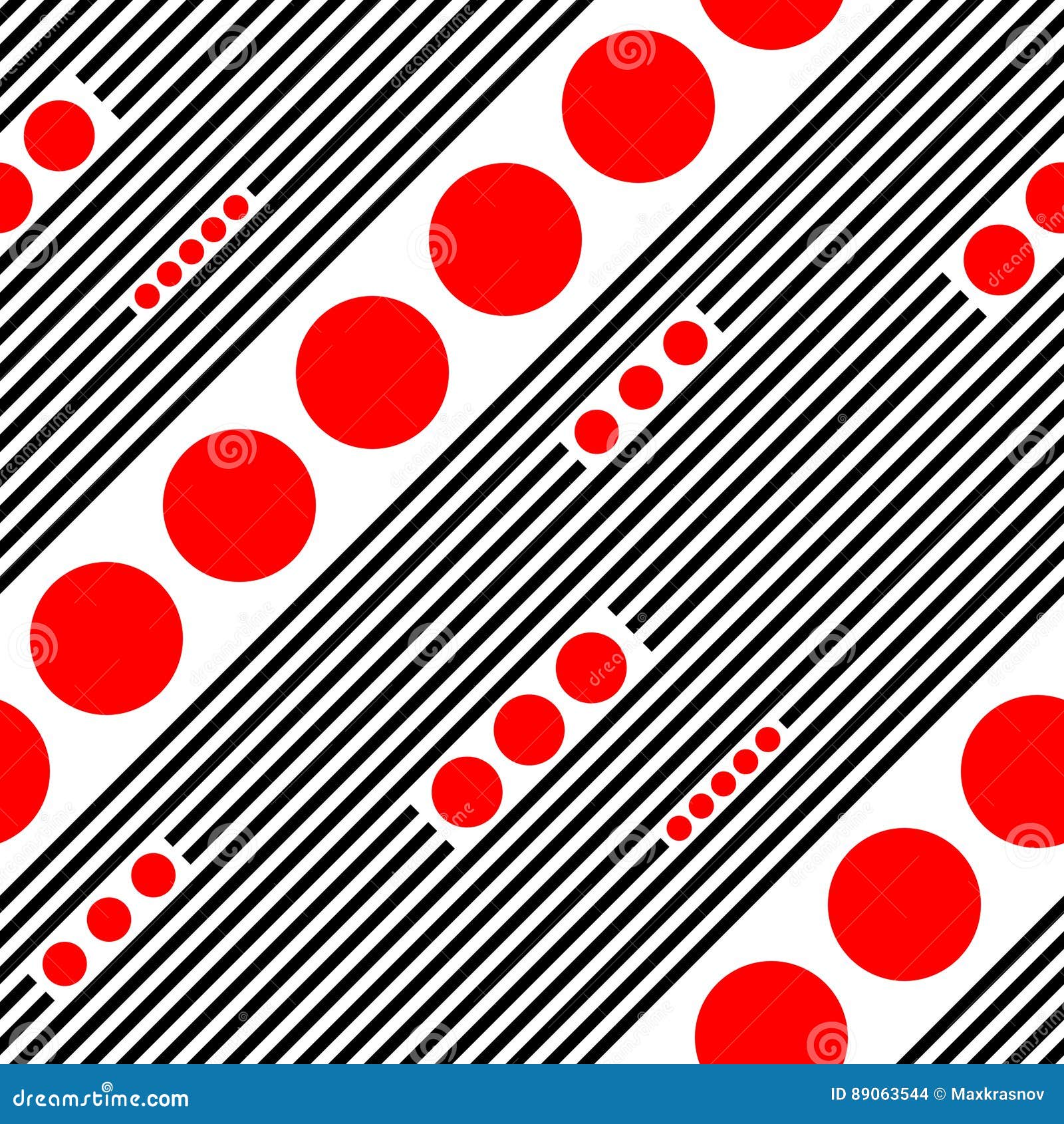 Seamless Diagonal Stripe and Circle Pattern Stock Vector - Illustration ...