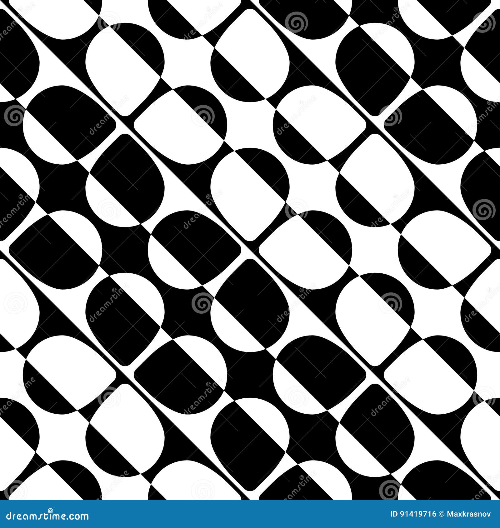 Seamless Diagonal Stripe and Circle Pattern Stock Vector - Illustration ...