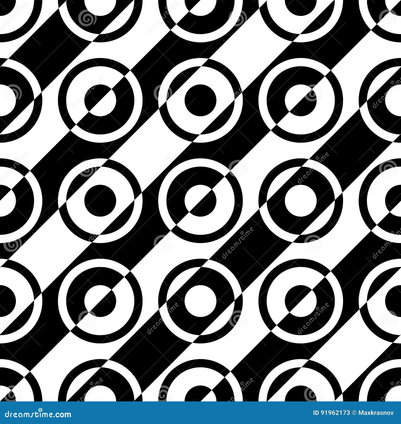 Seamless Diagonal Stripe and Circle Pattern Stock Vector - Illustration ...