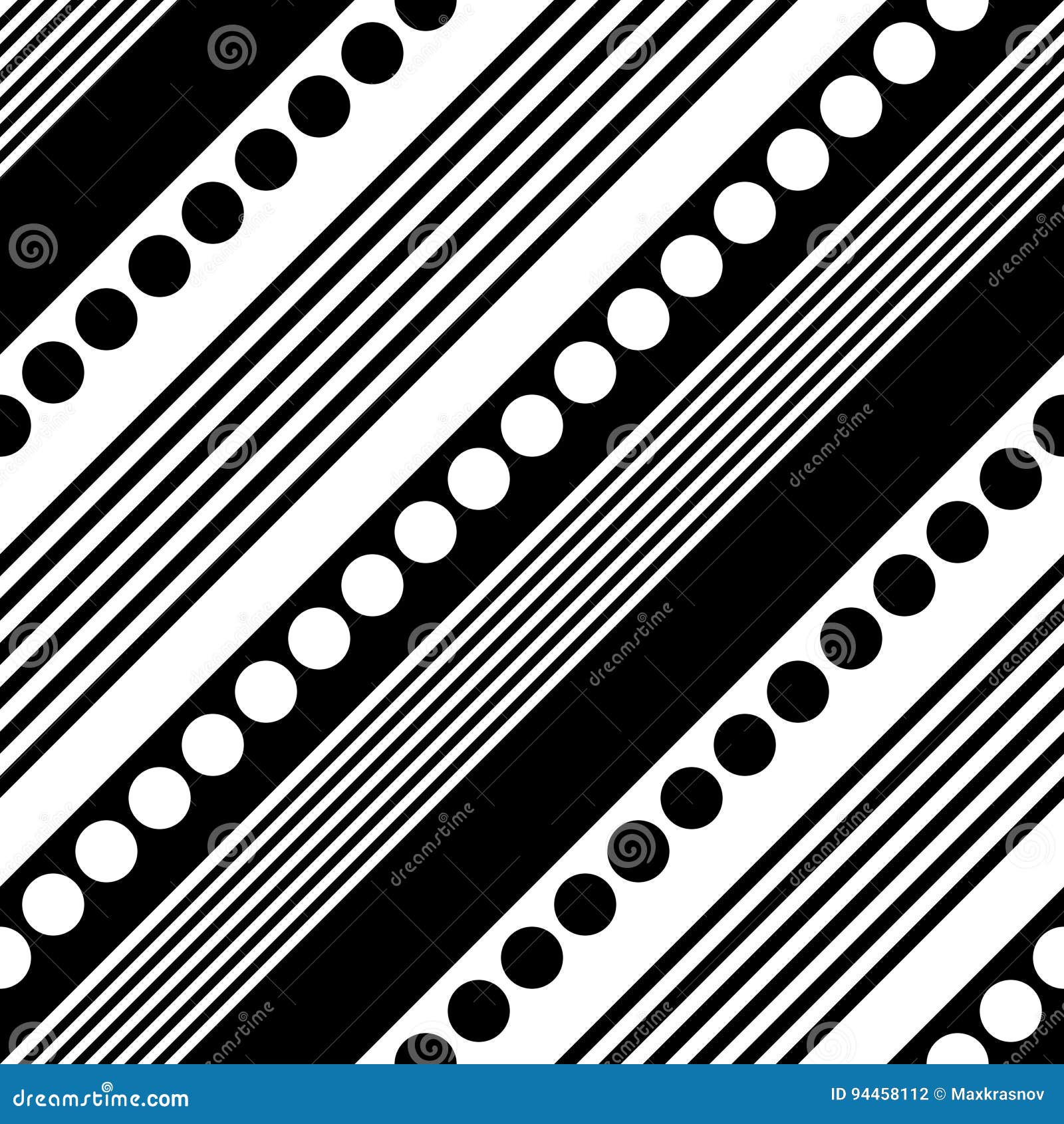 Seamless Diagonal Stripe and Circle Pattern Stock Vector - Illustration ...