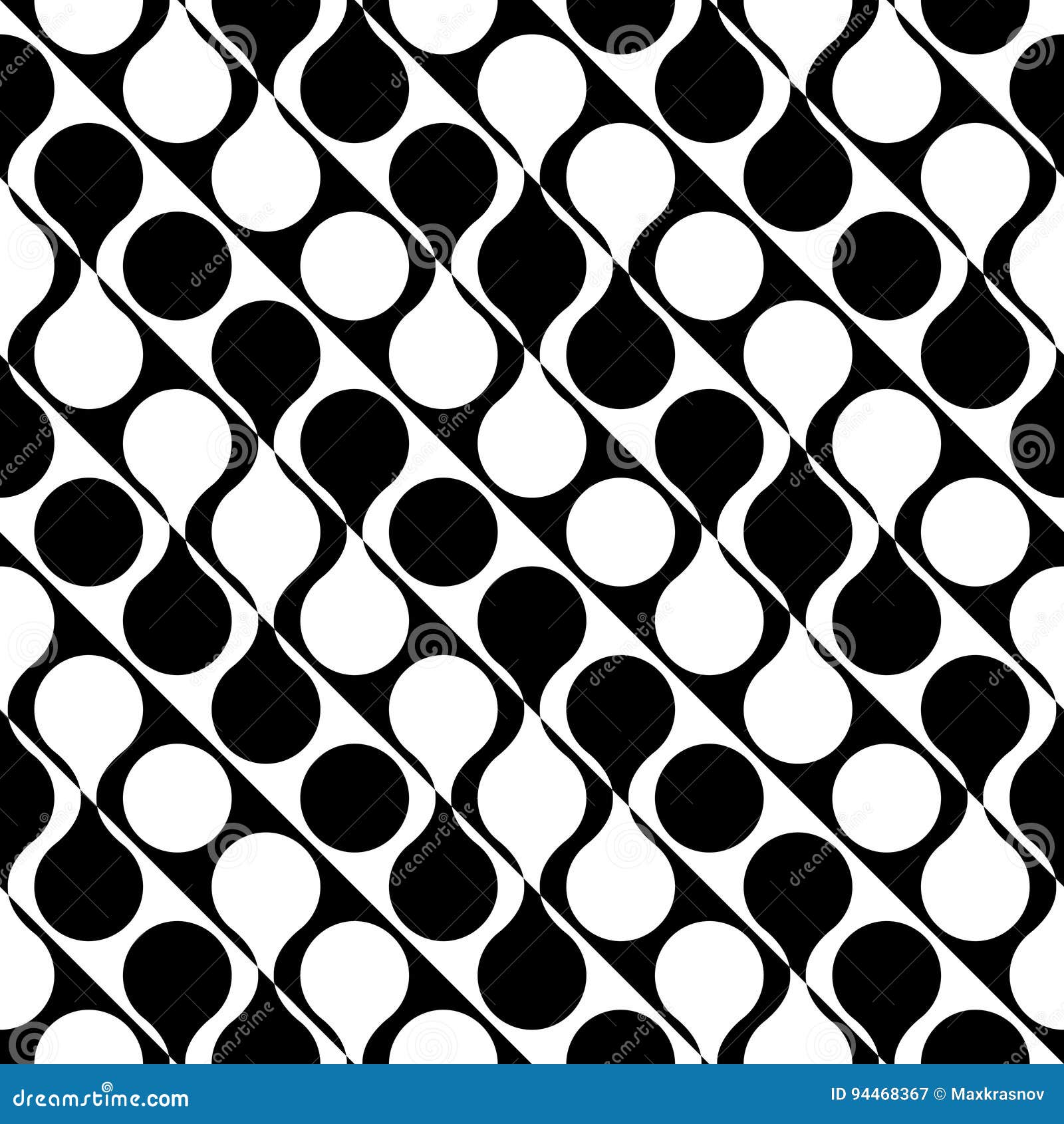 Seamless Diagonal Stripe and Circle Pattern Stock Vector - Illustration ...