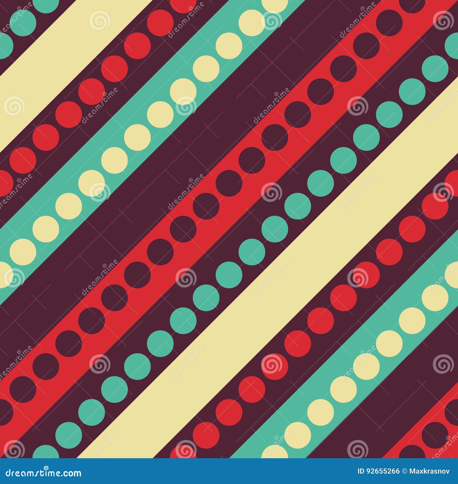 Seamless Diagonal Stripe and Circle Pattern Stock Vector - Illustration ...