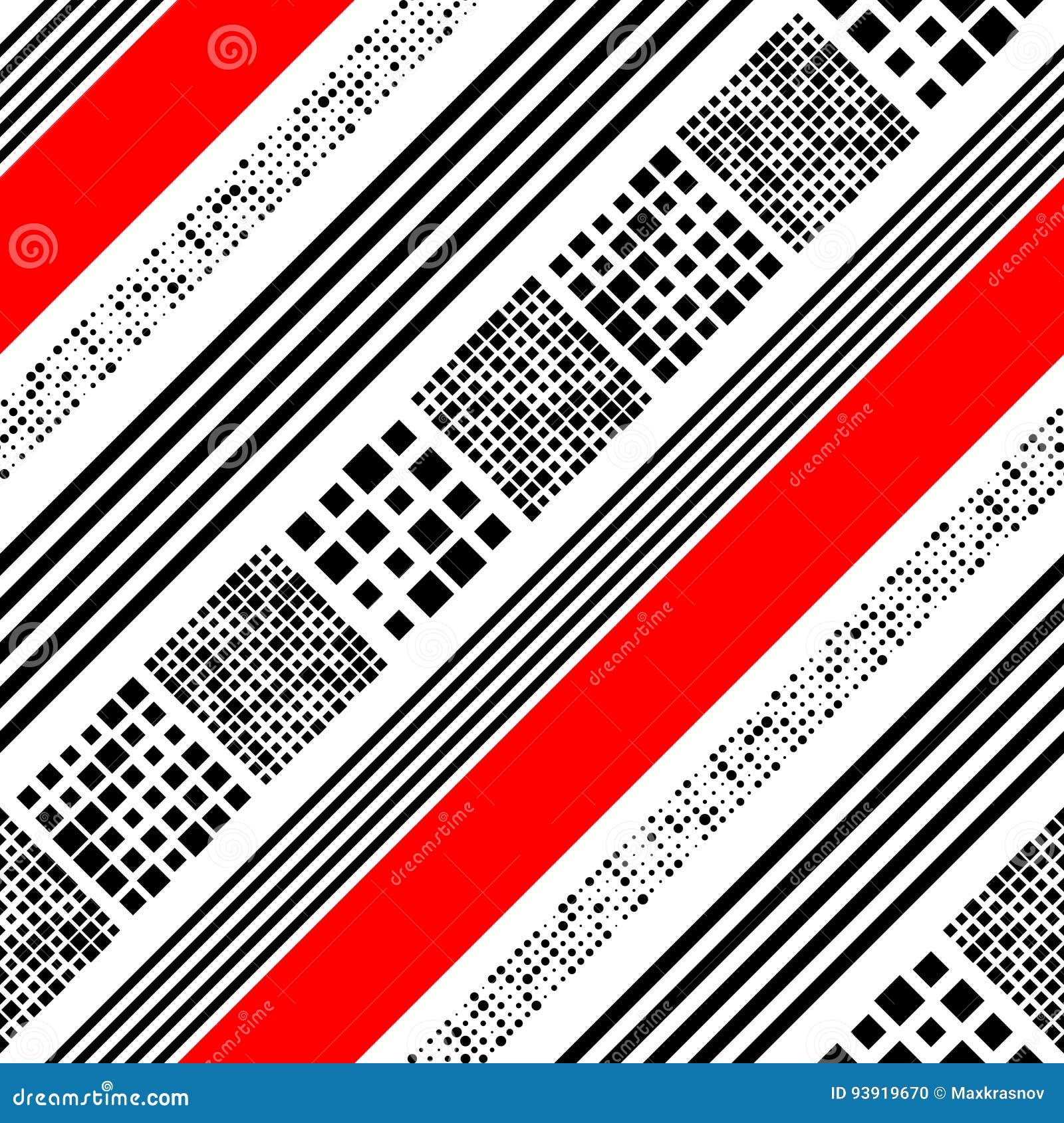 Seamless Diagonal Stripe, Square and Dots Pattern Stock Vector ...