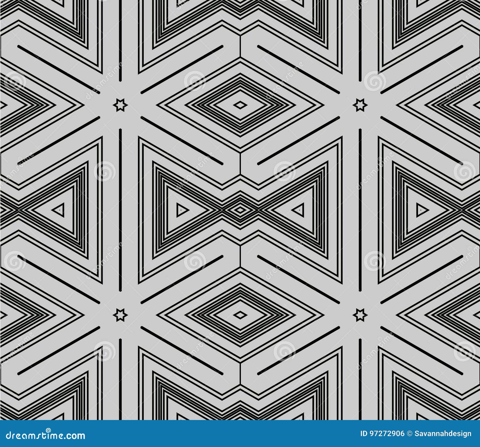 Seamless Diamond and Stripes Pattern Gray Black Stock Illustration ...