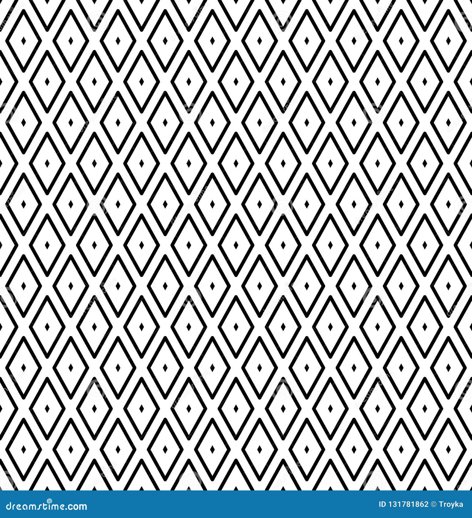 Seamless Diamonds Pattern. Black Geometric Texture on White Background ...
