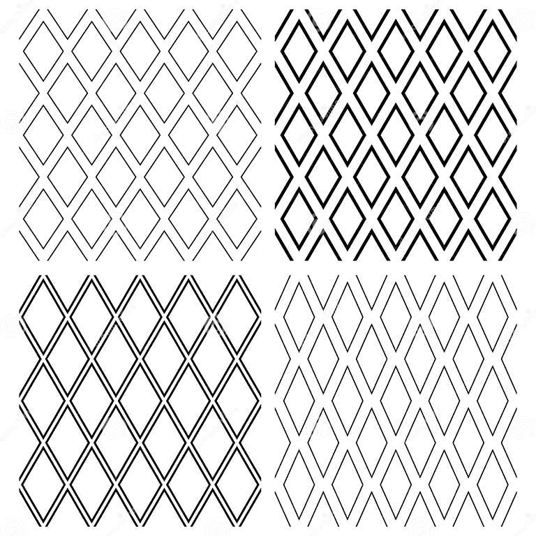Seamless Diamonds Patterns. Geometric Textures Stock Vector ...