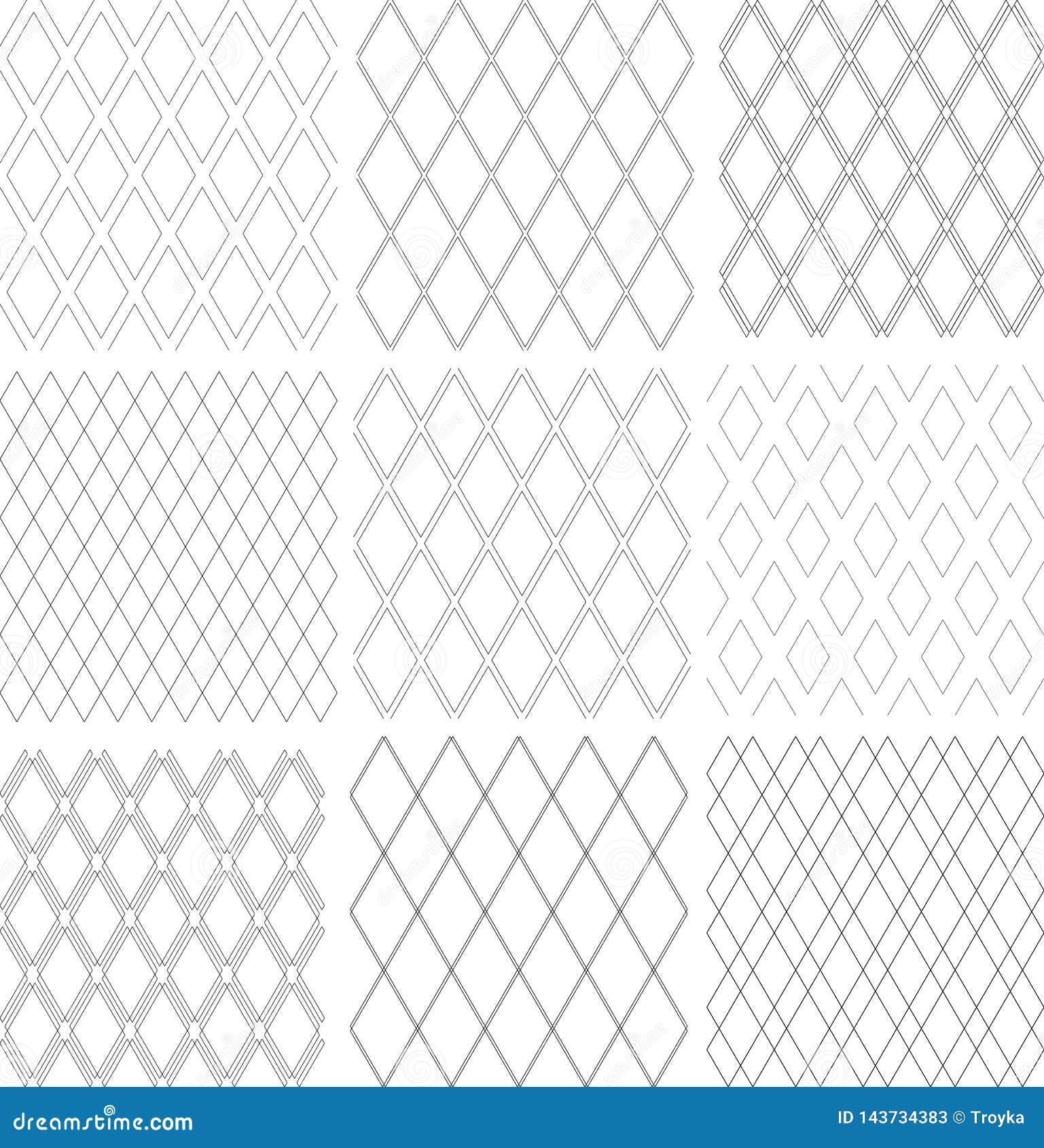 Seamless Diamonds Patterns Set. Geometric Textures Stock Vector ...