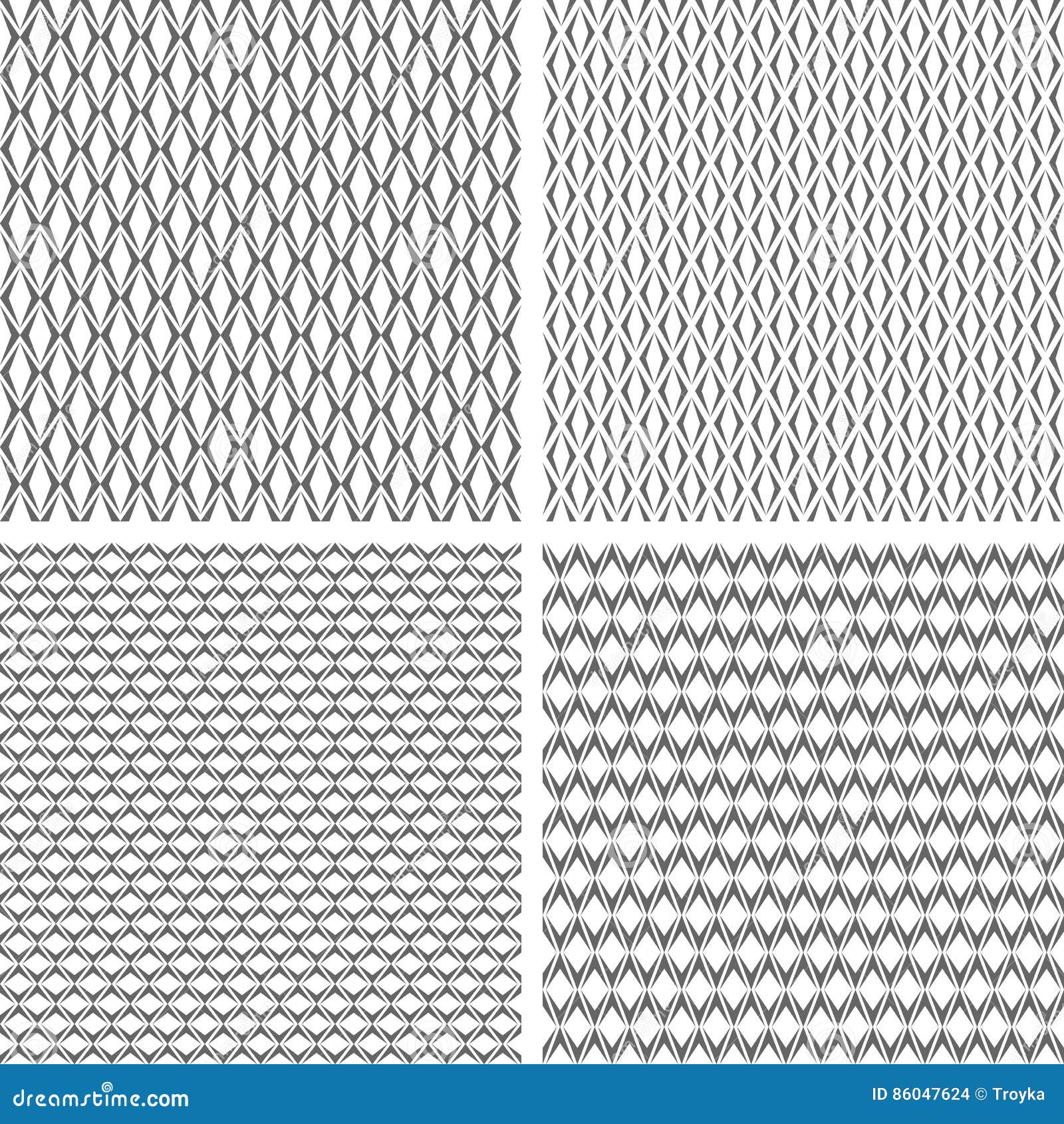 Seamless Diamonds Patterns Set. Stock Vector - Illustration of white ...