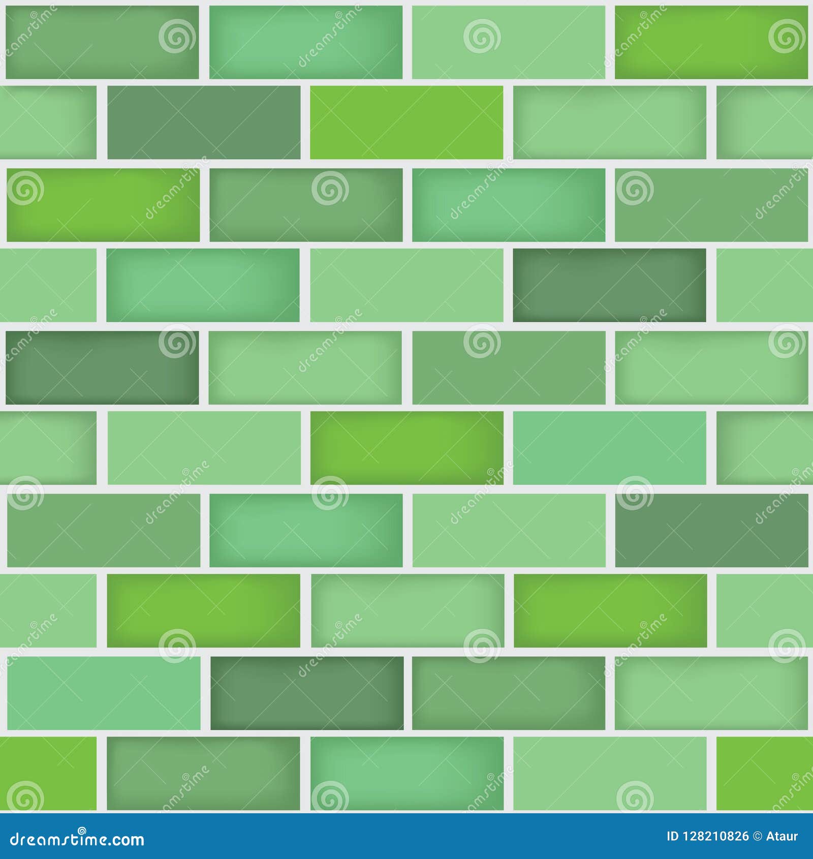 A Seamless Different Green Color Bricks Wall Pattern Background Stock ...