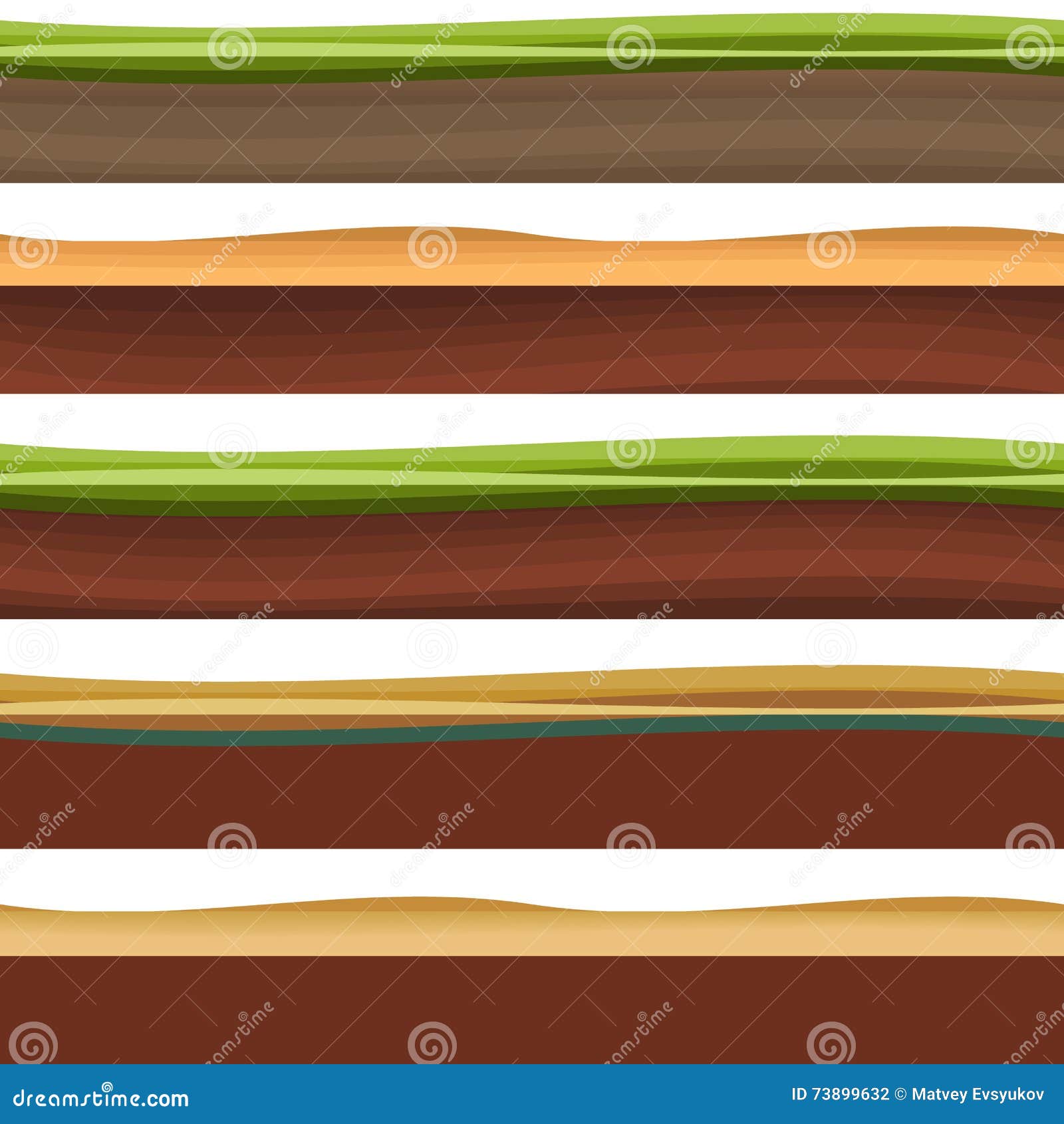 Seamless Different Grounds, Soils and Land Set for Soil UI Games Stock ...