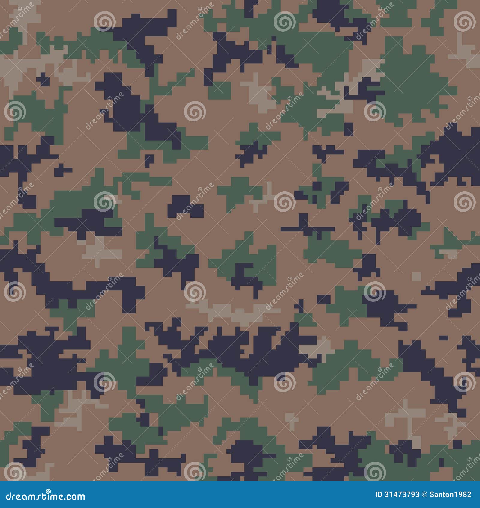 Seamless Digital Camouflage Pattern Stock Vector - Illustration of ...