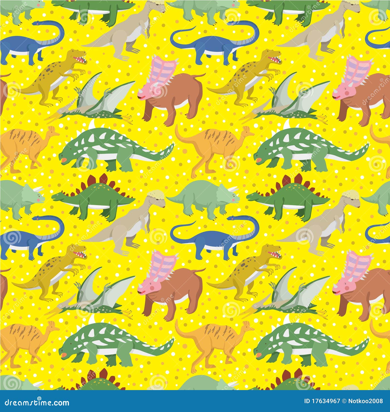 Seamless Dinosaur pattern stock vector. Illustration of draw - 17634967