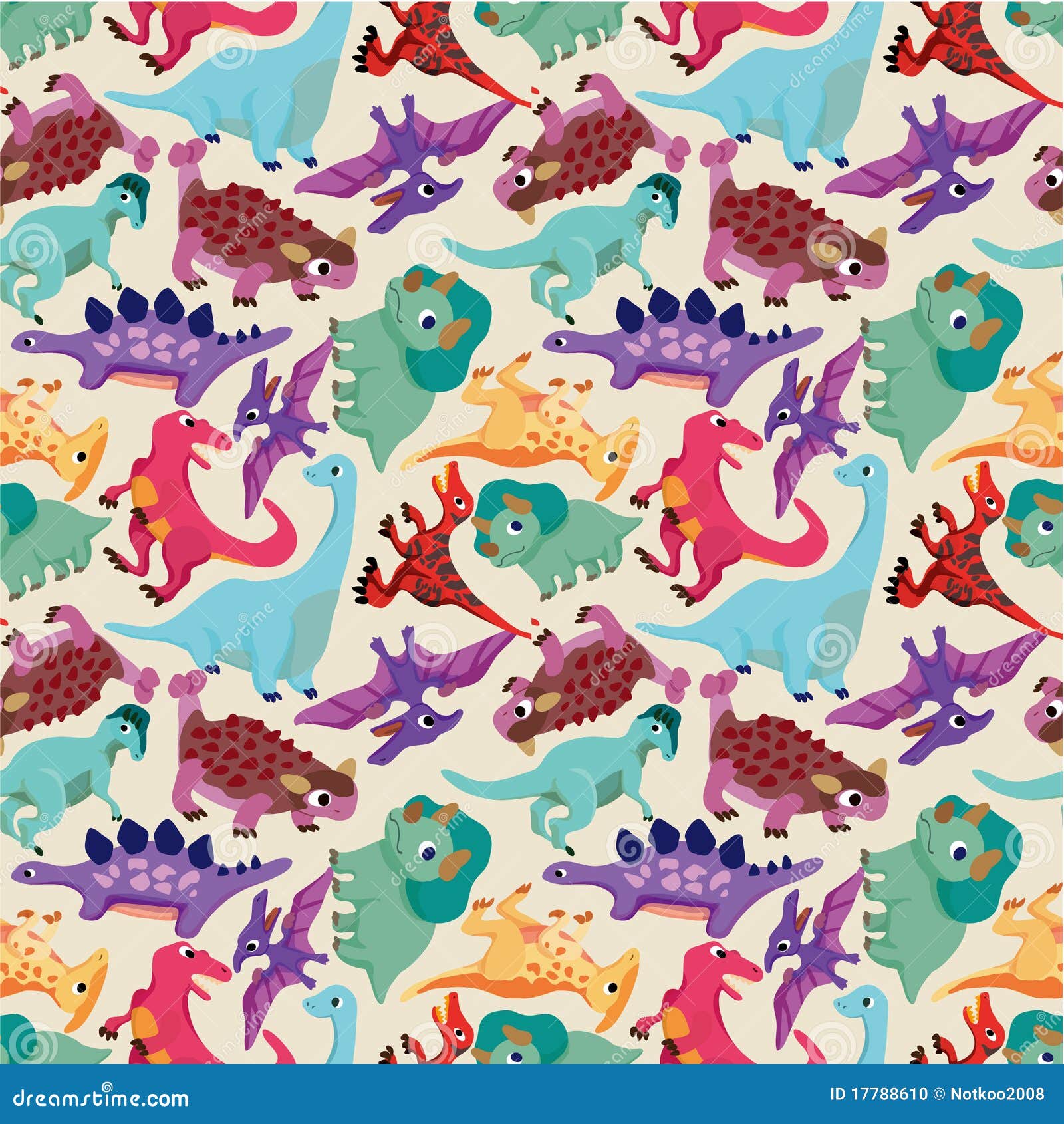 Seamless dinosaur pattern stock vector. Illustration of nice - 17788610