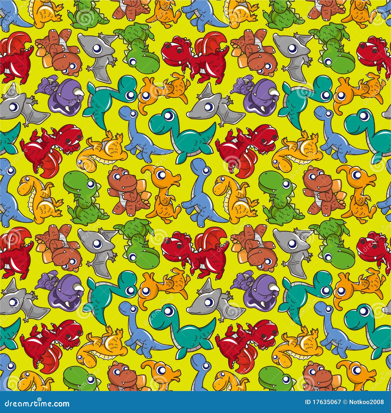 Seamless Dinosaurs pattern stock vector. Illustration of beast - 17635067