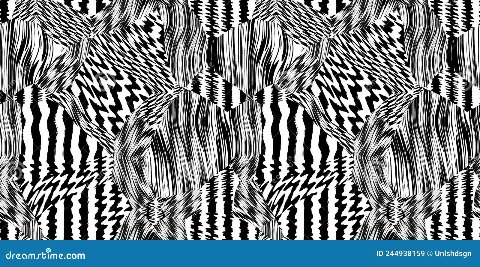 Seamless Distorted Zebra Glitch Stripes Trendy Surreal Psychedelic ...