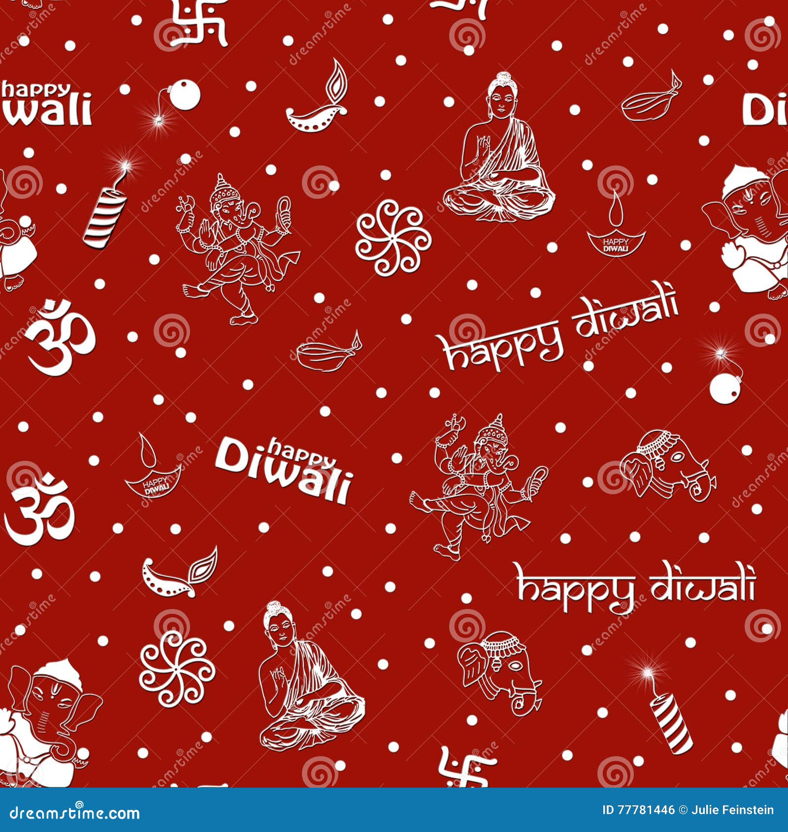 Seamless Diwali Pattern stock illustration. Illustration of hope - 77781446