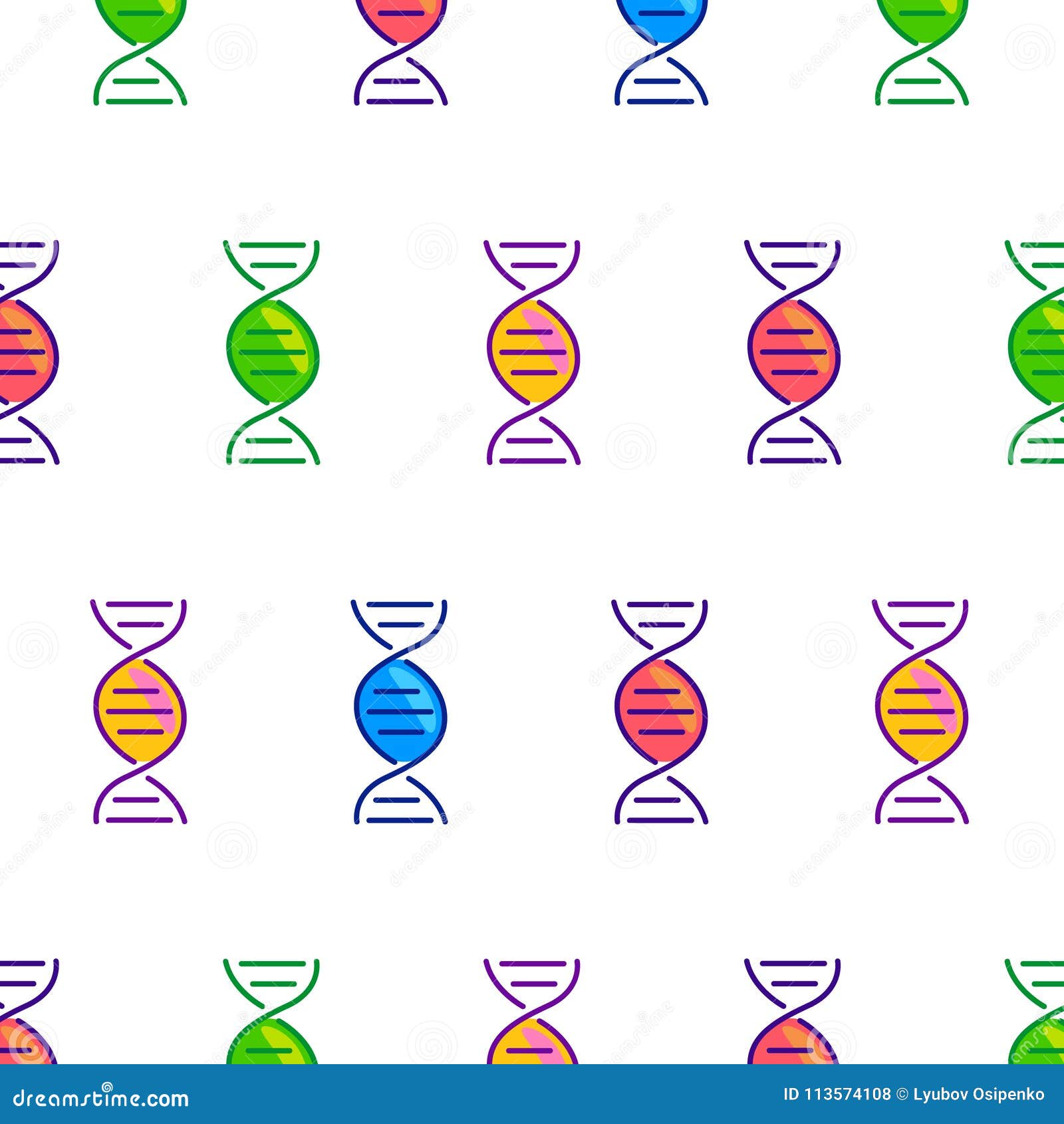 Bright Seamless DNA Candy Pattern Stock Illustration - Illustration of ...