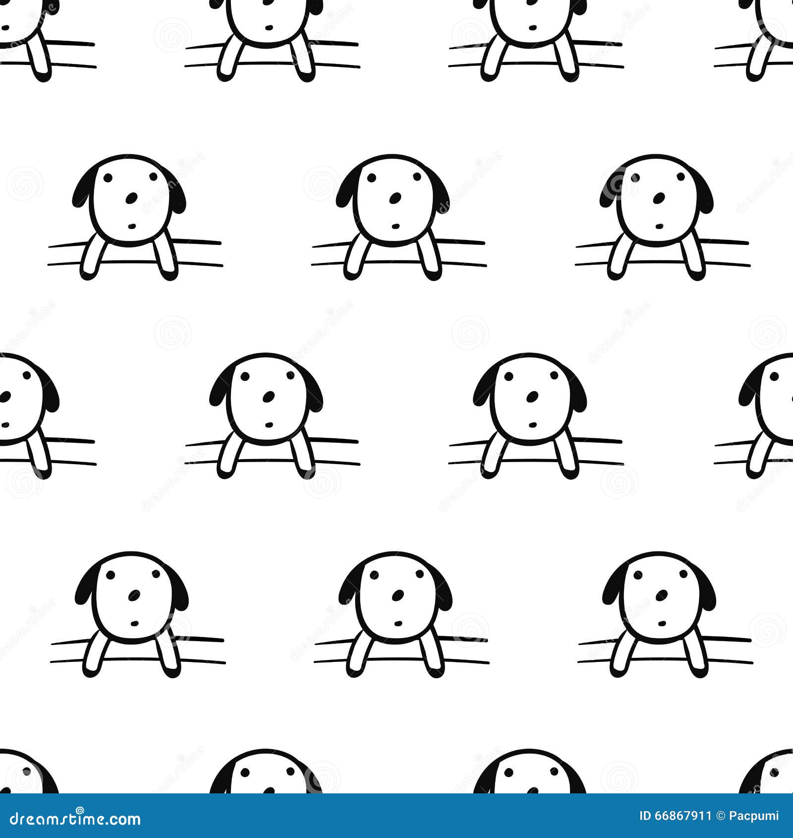 Seamless dog pattern stock illustration. Illustration of style - 66867911