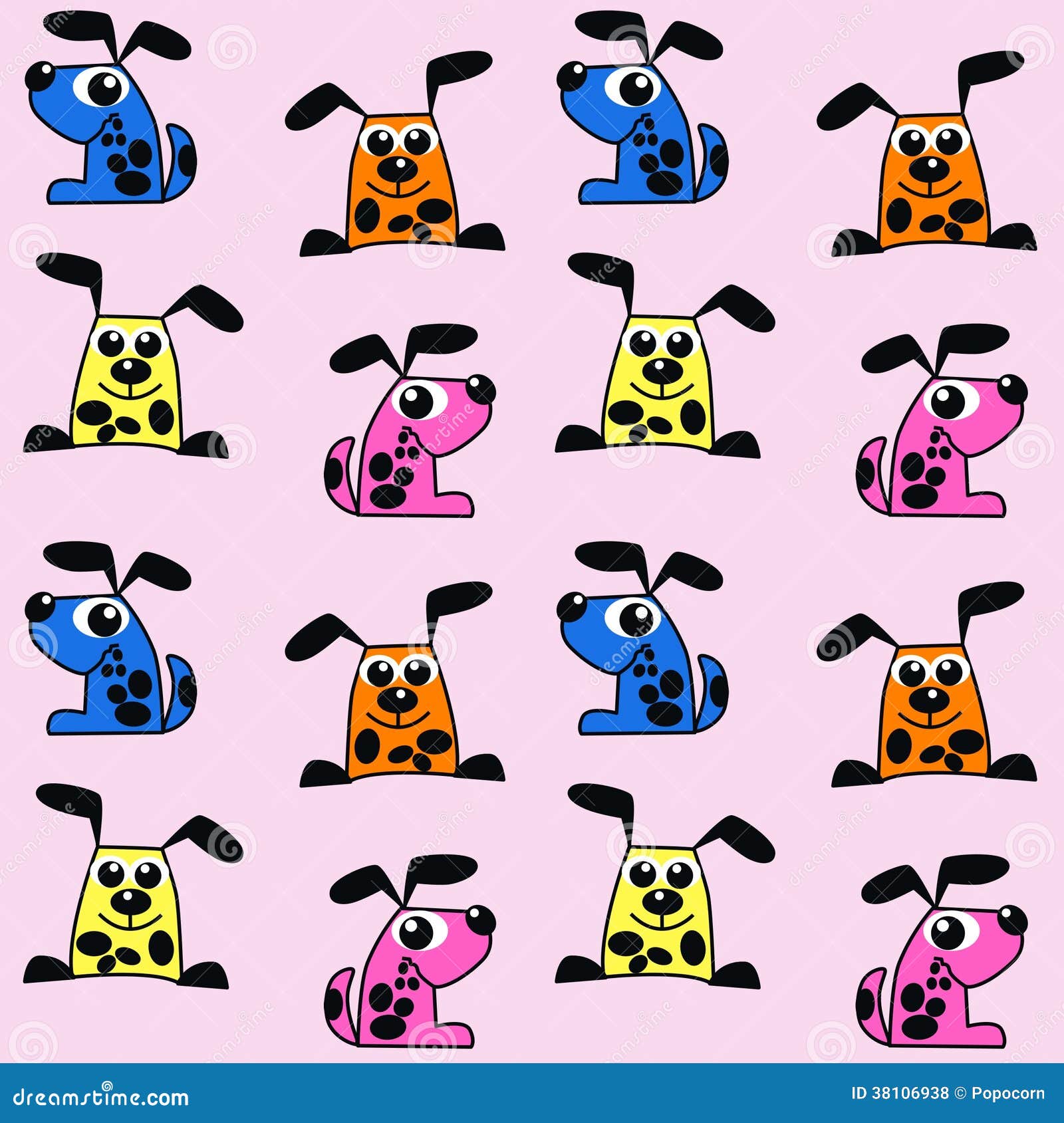 Seamless Dog Pattern Background Stock Vector - Illustration of cover ...