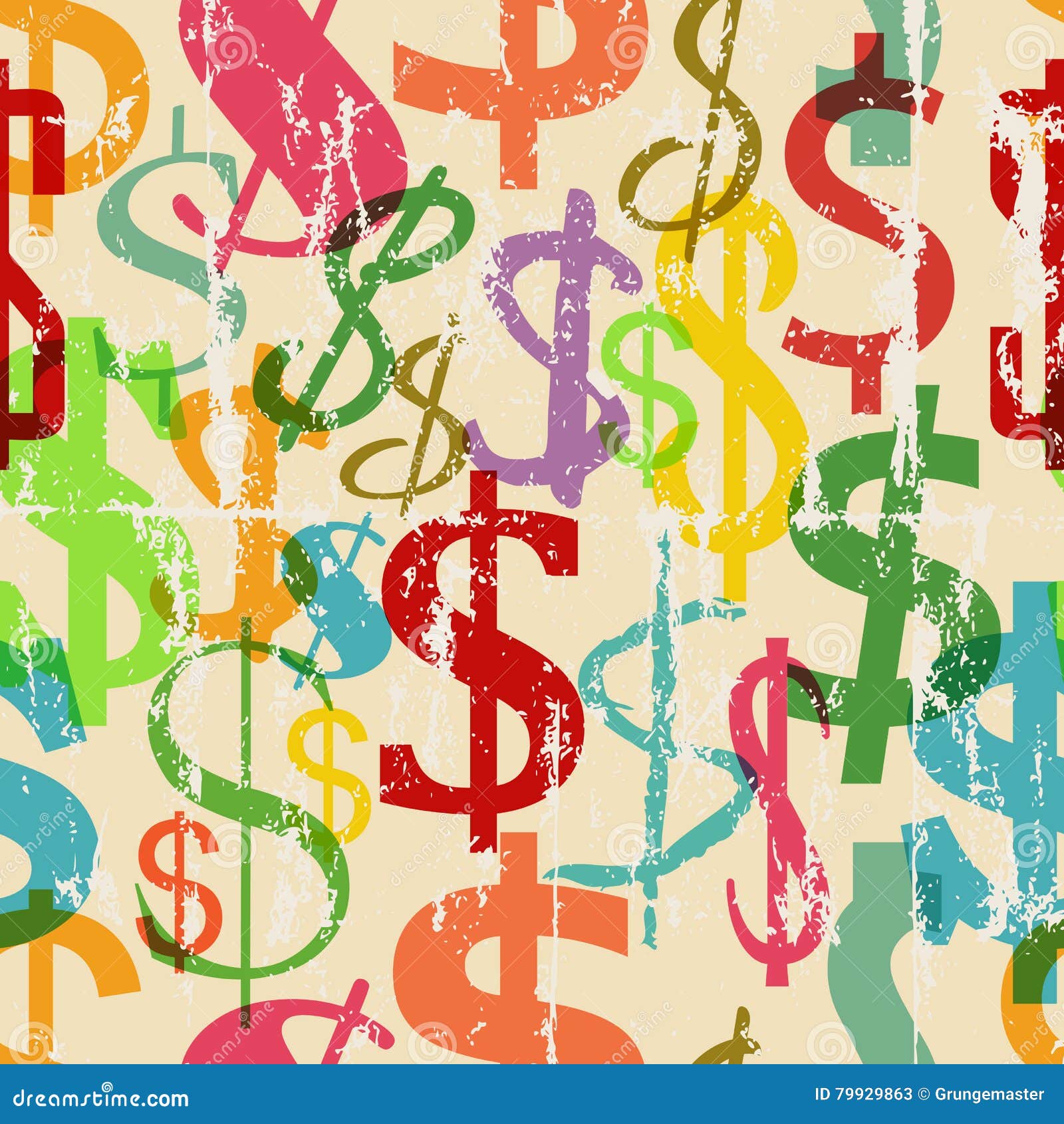 Seamless Dollar Sign Background Pattern Stock Vector - Illustration of ...
