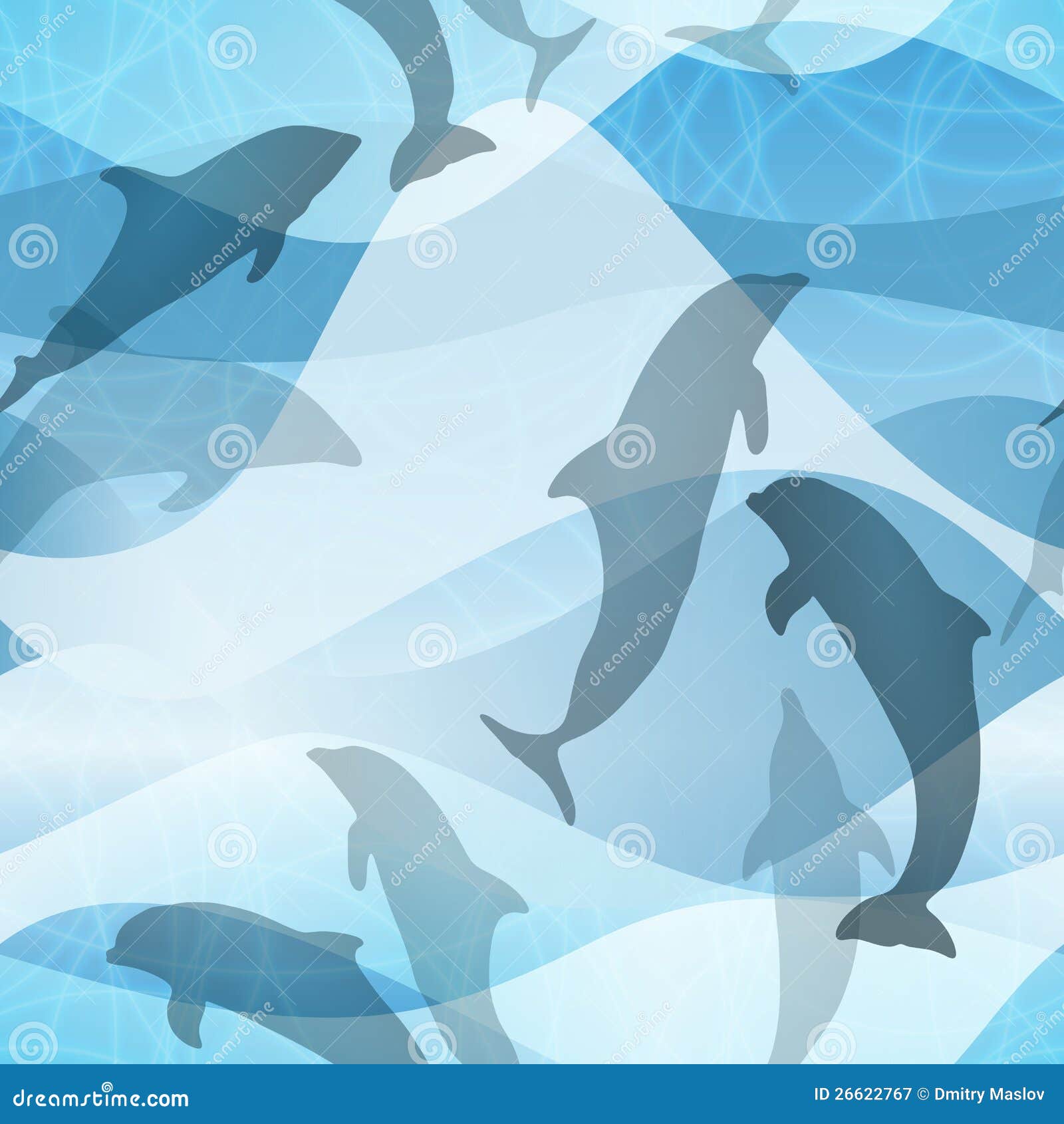Seamless Dolphin Pattern stock vector. Illustration of azure - 26622767
