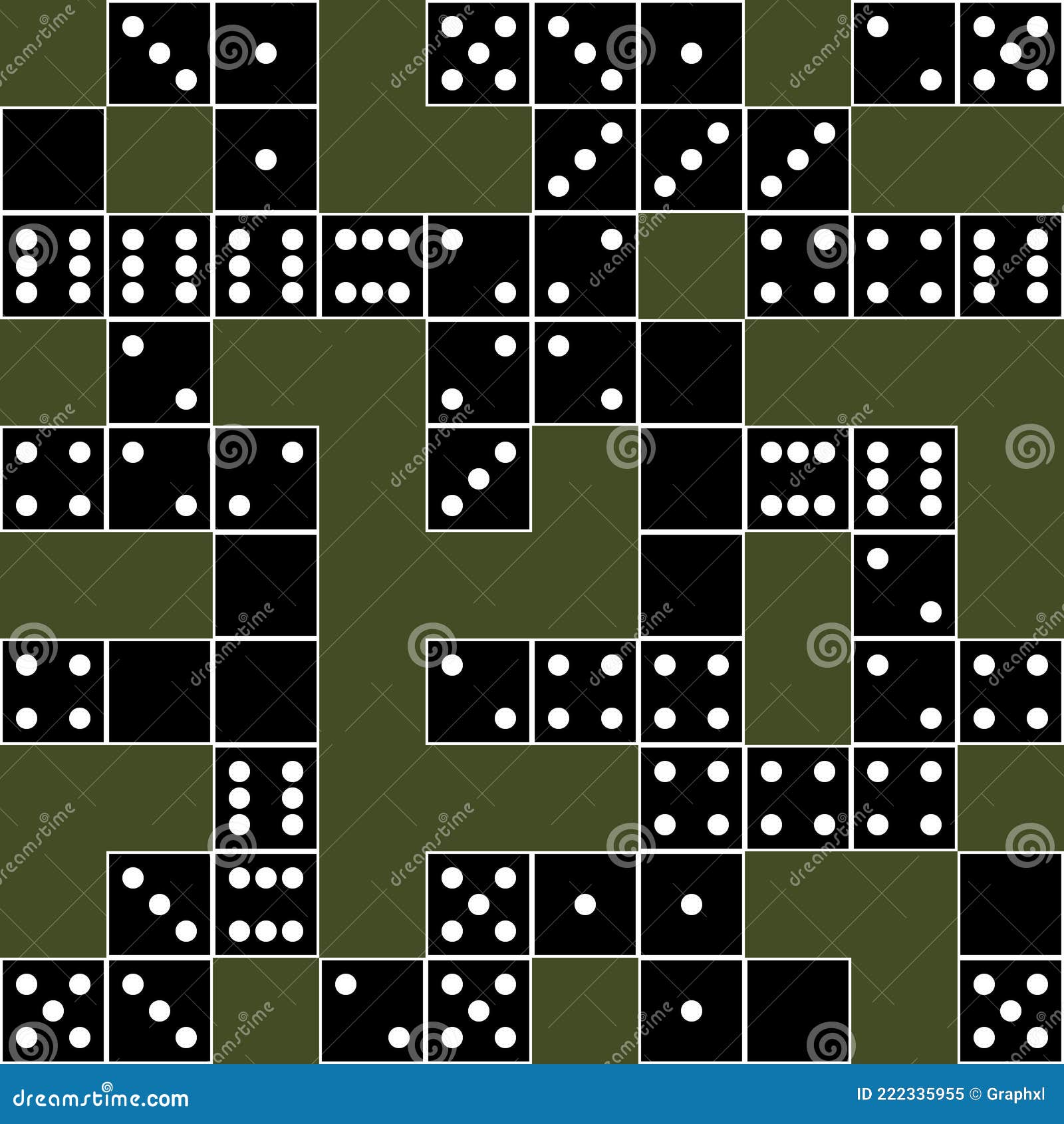 Seamless Domino Pattern, No. 1 Stock Vector - Illustration of black ...