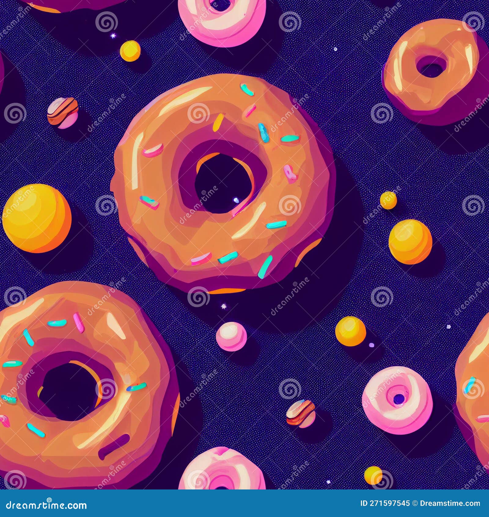 Seamless Donut Pattern, Background, Wallpaper, Vector, 3d Illustration ...