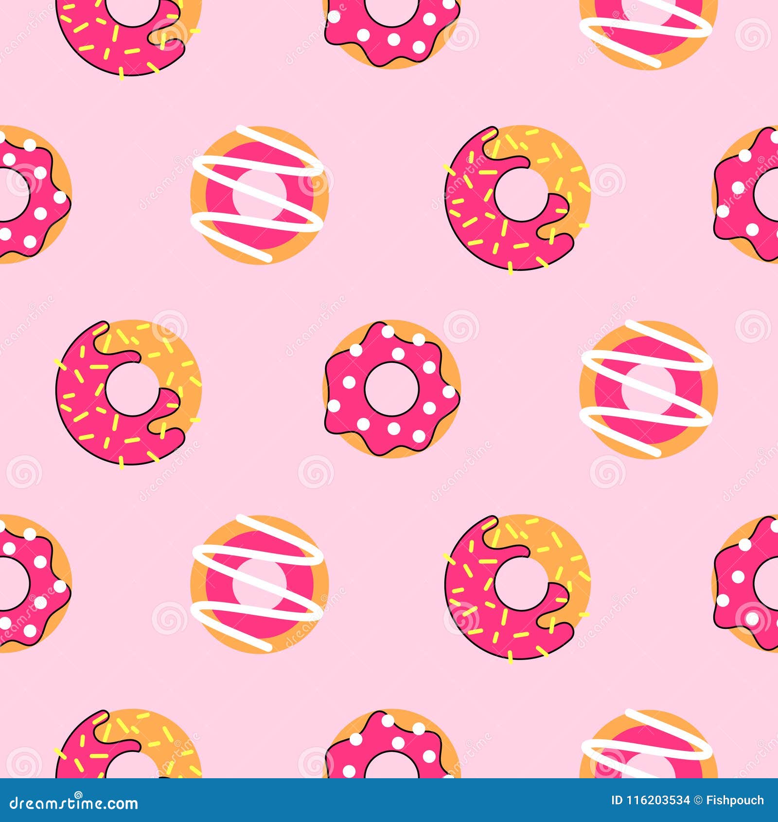 Seamless Donut Pattern Stock Illustrations – 10,040 Seamless Donut ...