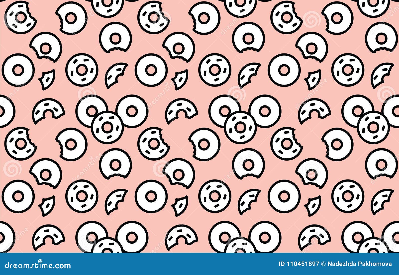 Seamless donuts pattern stock vector. Illustration of dessert - 110451897