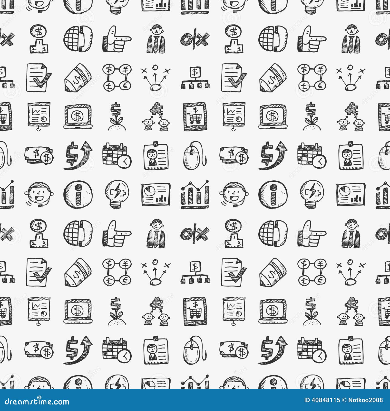 Seamless Doodle Communication Pattern Stock Vector - Illustration of ...