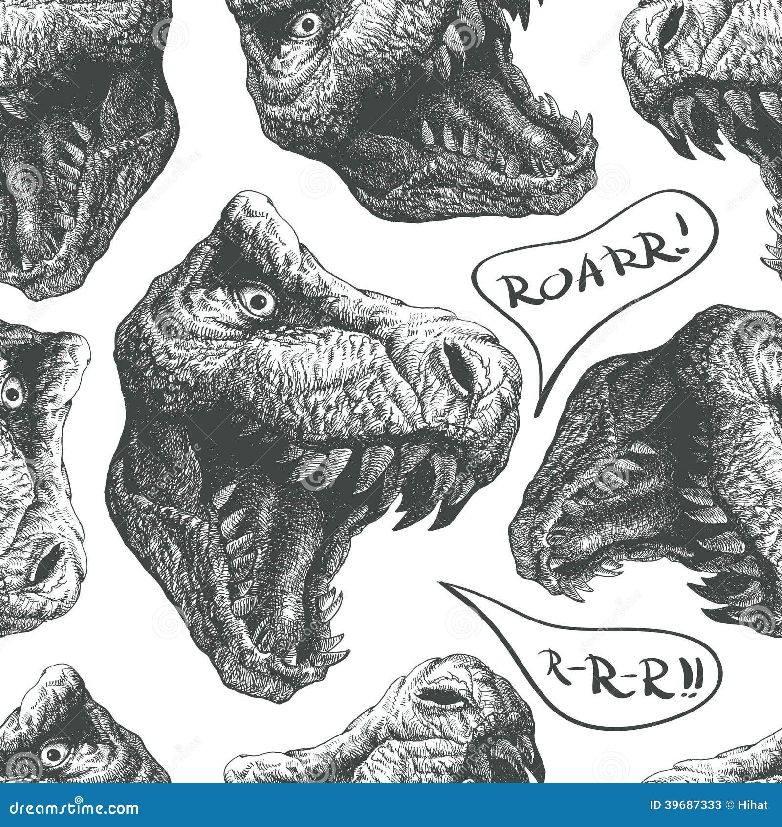 Doodle Dinosaur T-Rex Cartoon Vector | CartoonDealer.com #44797889