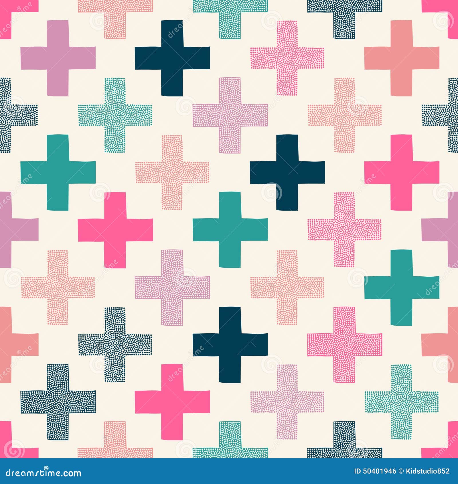 Seamless Doodle Dots Cross Pattern Stock Vector - Illustration of ...