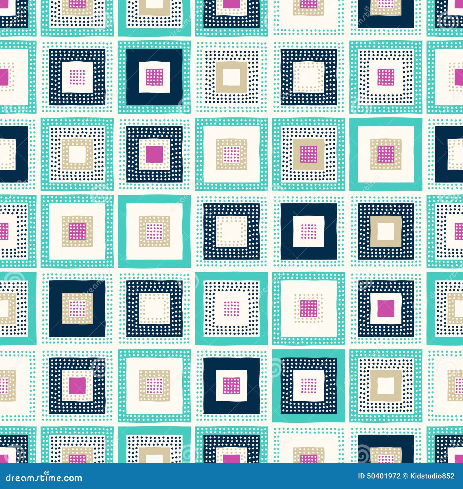 Seamless Doodle Dots Square Tiles Pattern Stock Vector - Illustration ...