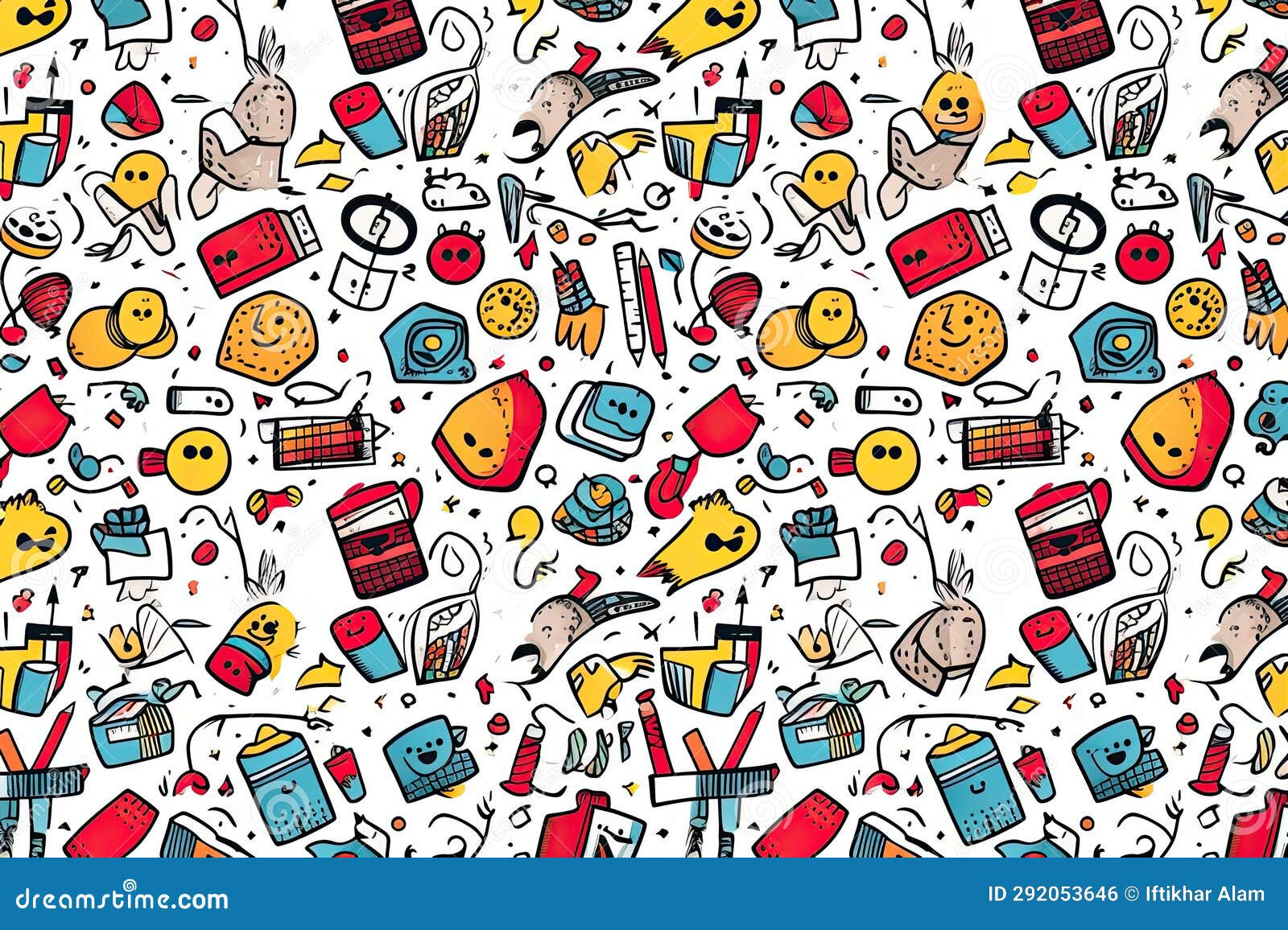 Seamless Doodle Kids Pattern,hand Drawn Illustration, Back To School ... Seamless Doodle Kids Pattern,hand Drawn Illustration, Back To School ...