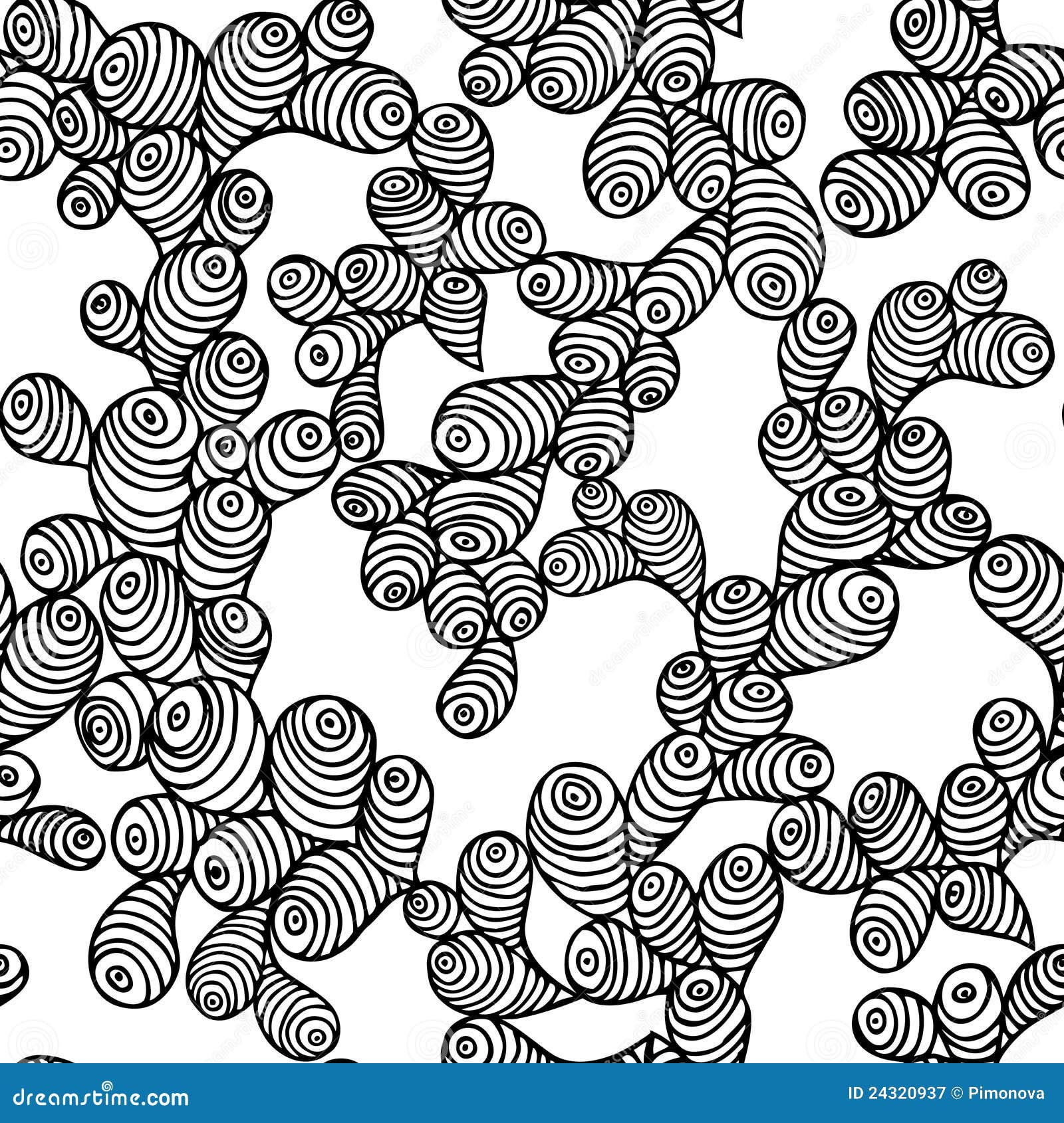 Seamless doodle pattern stock illustration. Illustration of leaf - 24320937