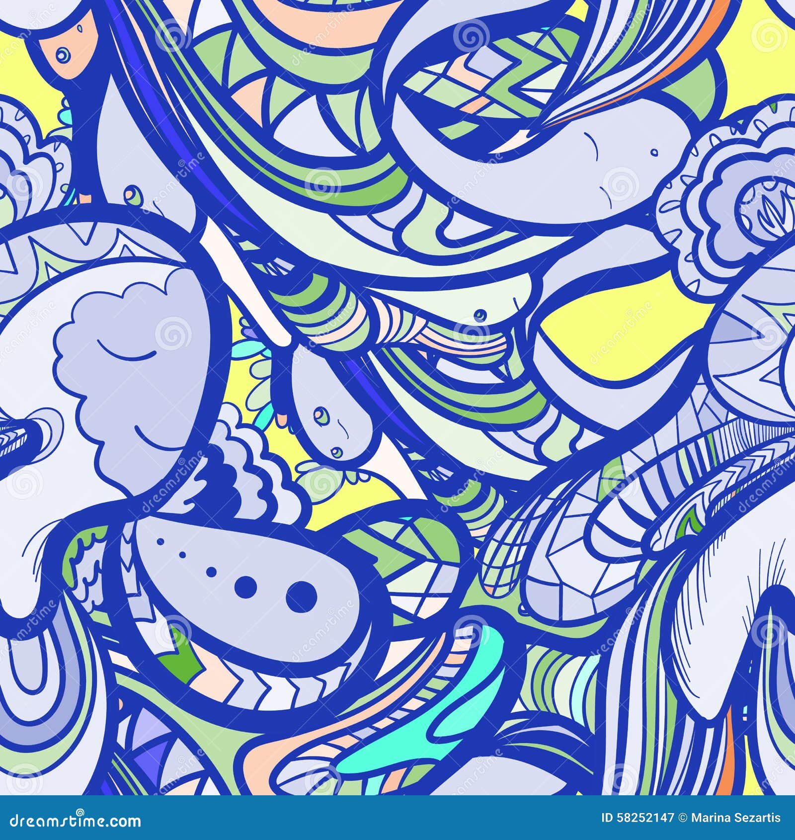 Seamless doodle pattern stock vector. Illustration of creative - 58252147