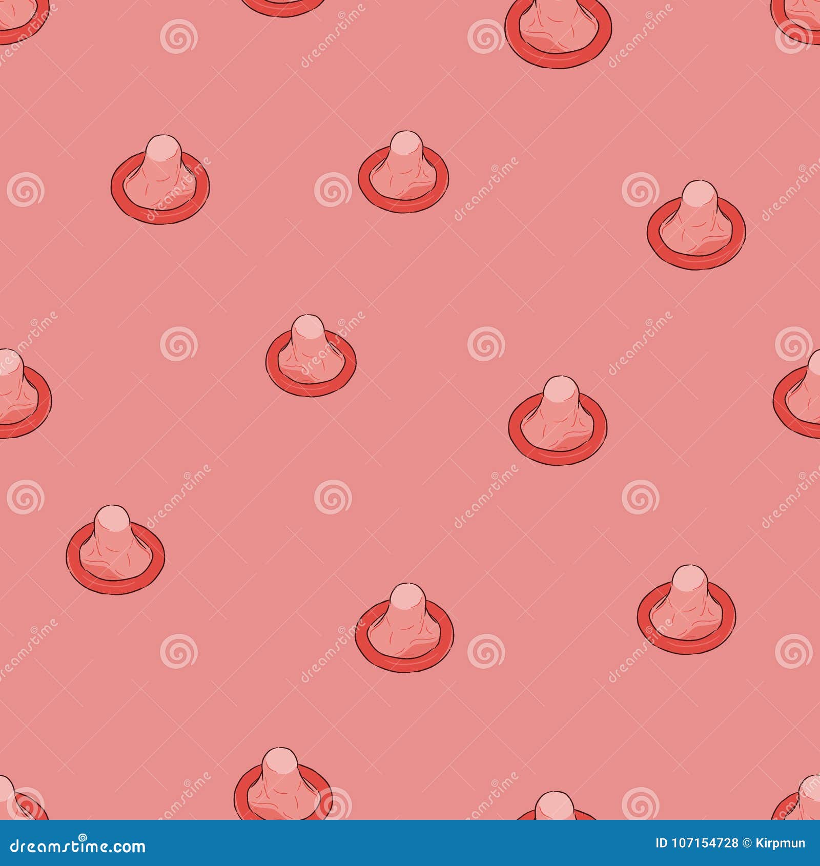 Seamless Doodle Pattern. Condom. Vector Illustration Stock Vector ...
