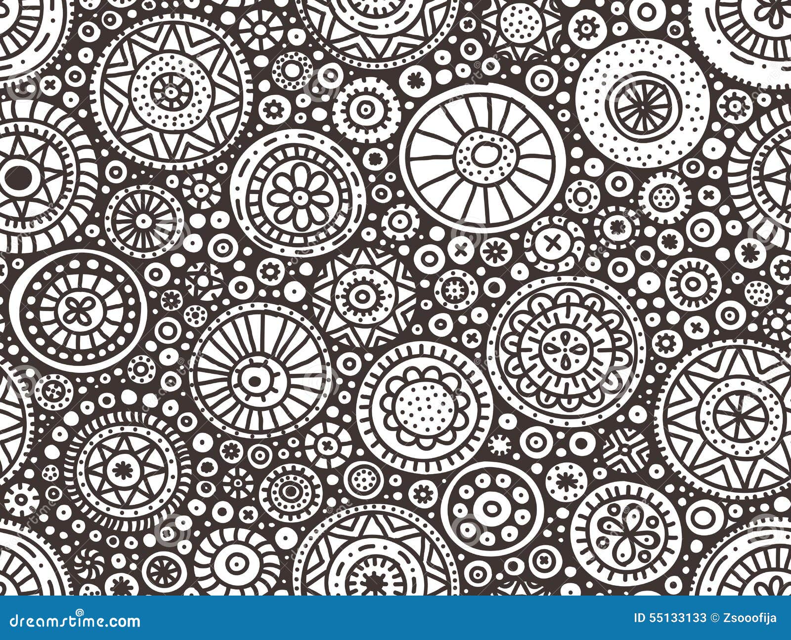 Seamless doodle pattern stock vector. Illustration of mandala - 55133133