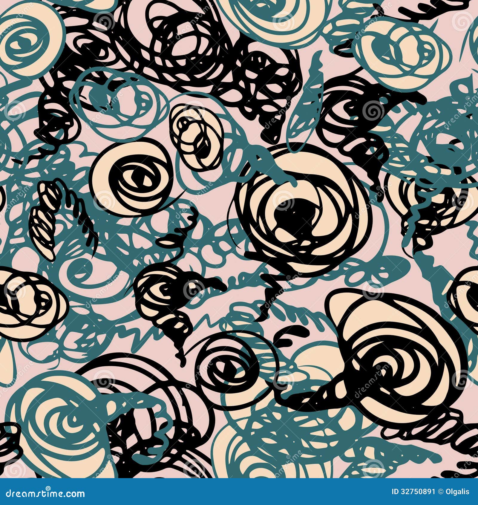 Seamless doodle pattern stock illustration. Illustration of drawn ...