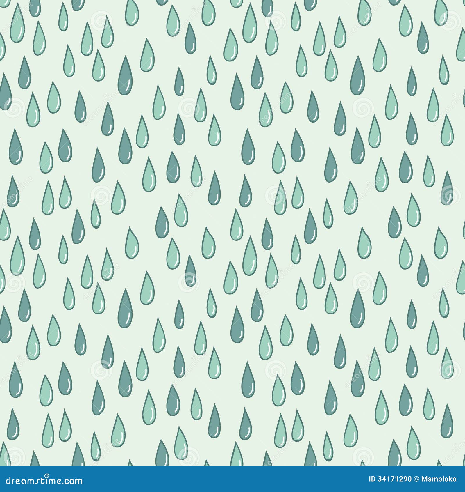 Seamless Doodle Pattern of Raindrops Stock Vector - Illustration of ...