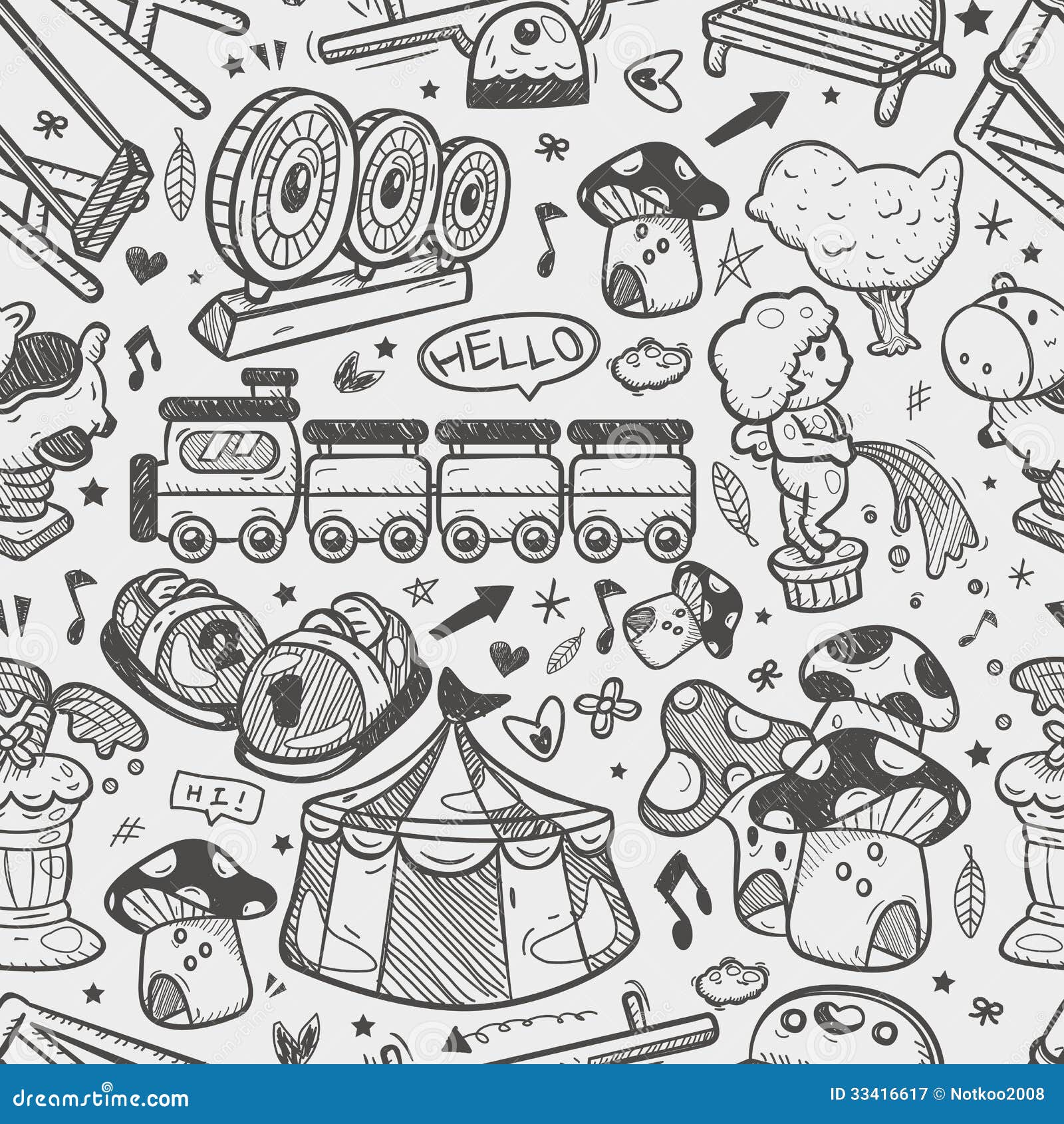 Seamless Playground Pattern Vector Illustration | CartoonDealer.com ...