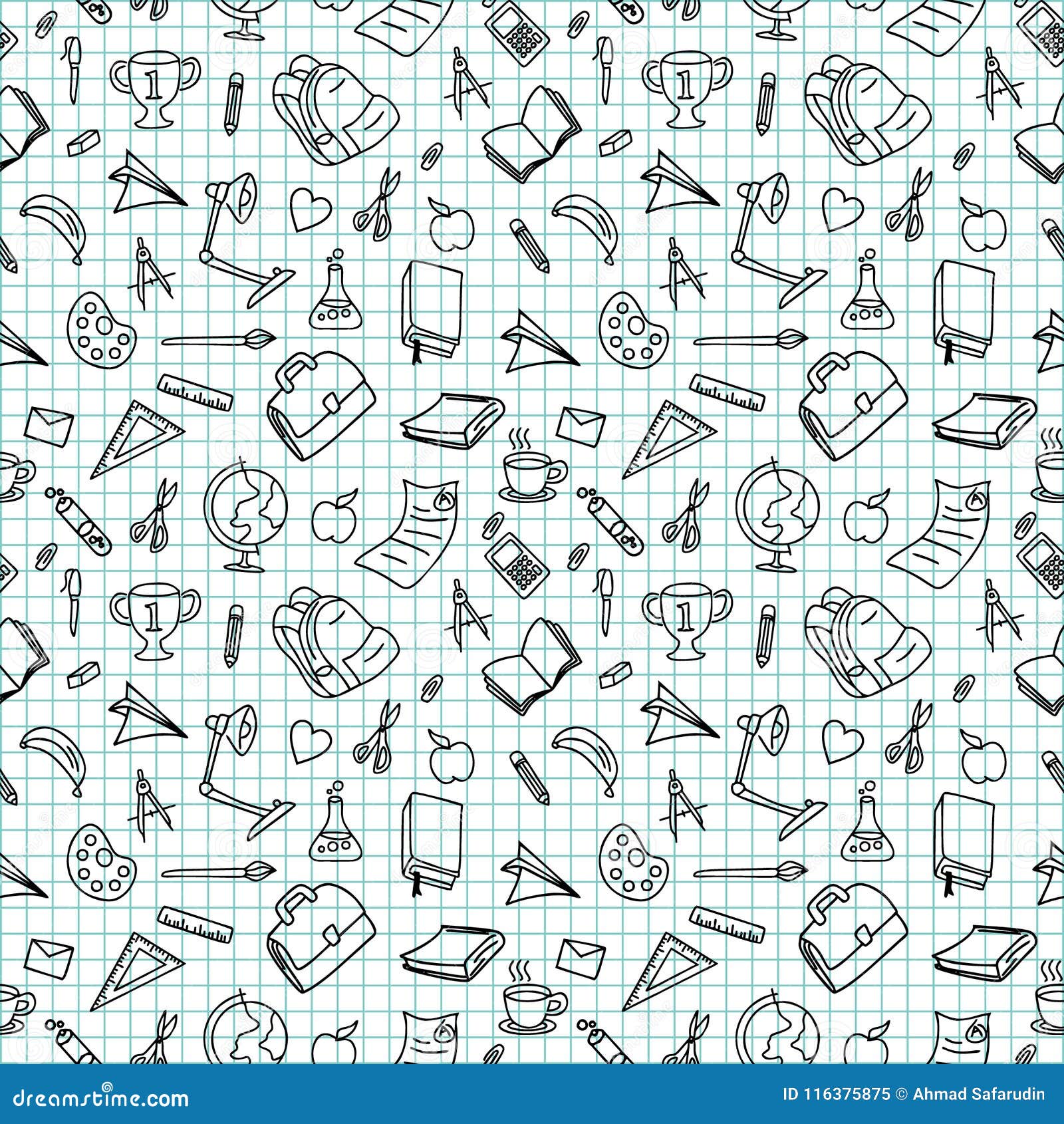 Hand Drawn Children Seamless Pattern for Kids and Children. Stock ...